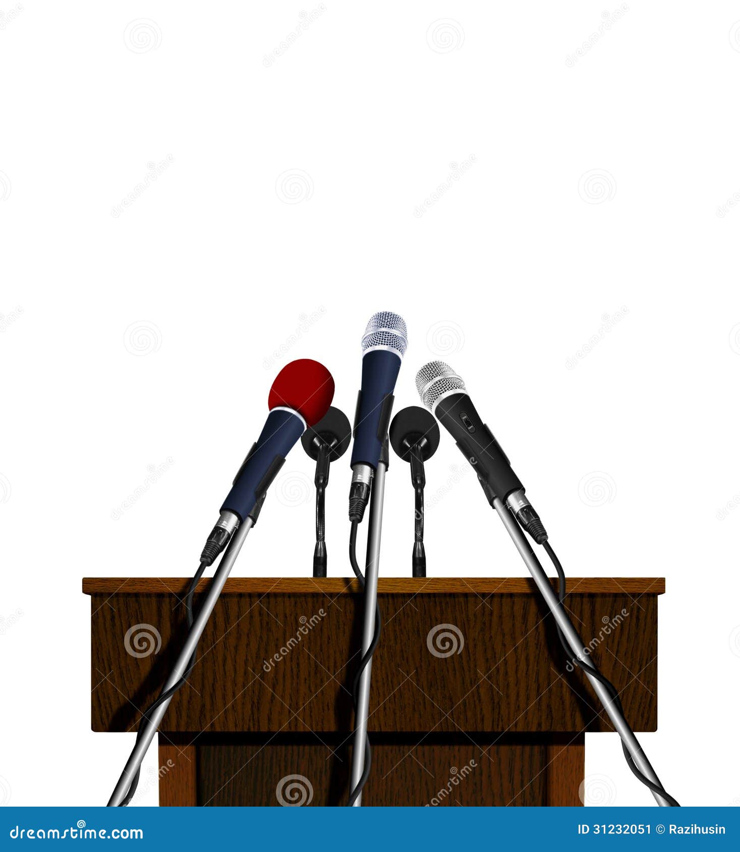 Seminar Speech Podium and Microphone Stock Image - Image of microphones ...