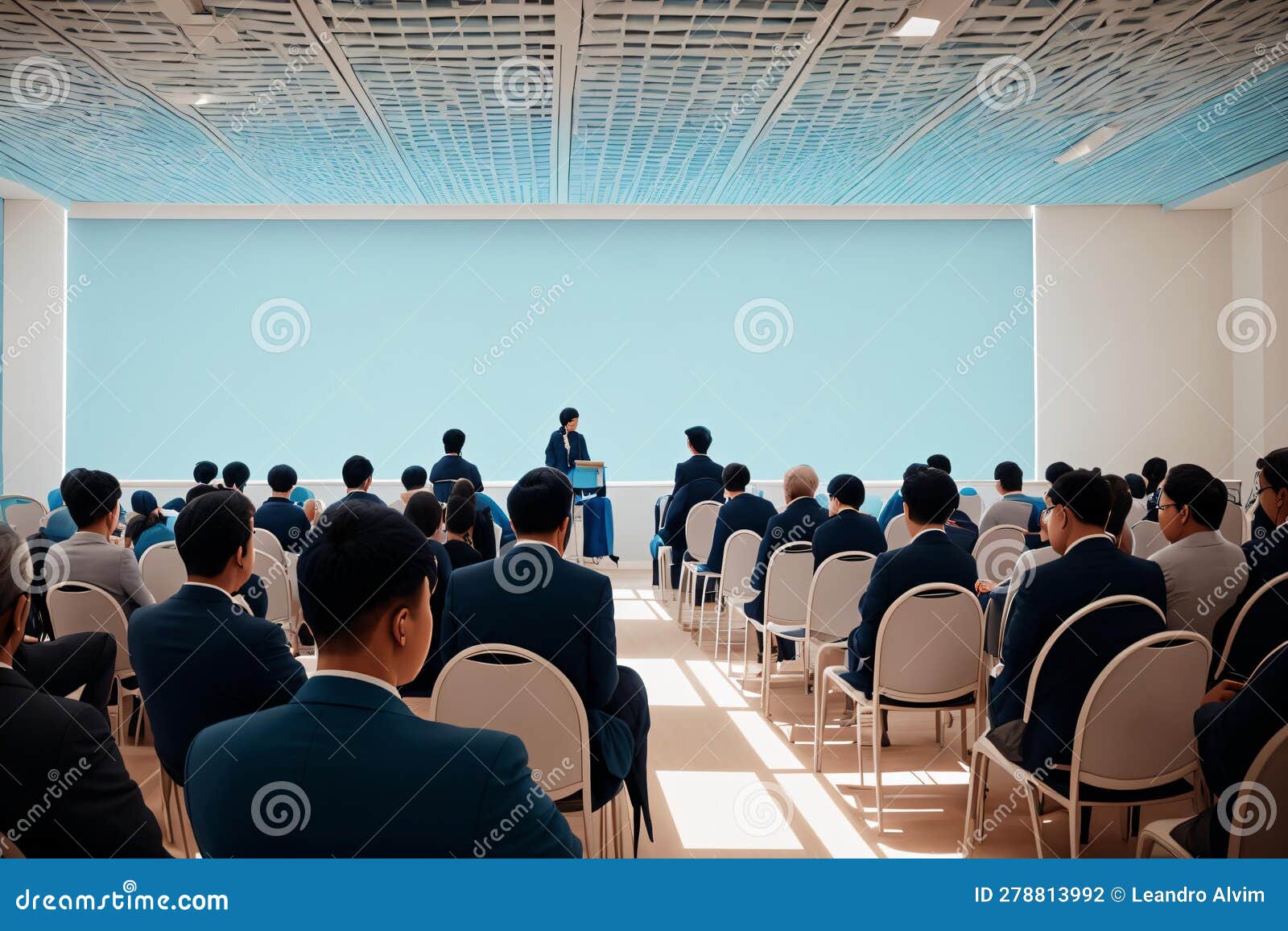 Seminar in Watercolor Blue.AI Generated Stock Illustration ...