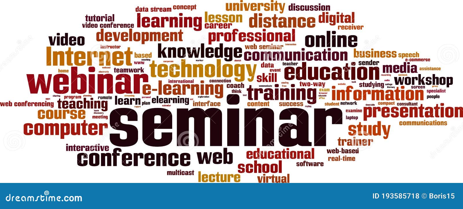 Seminar word cloud stock vector. Illustration of learning - 193585718