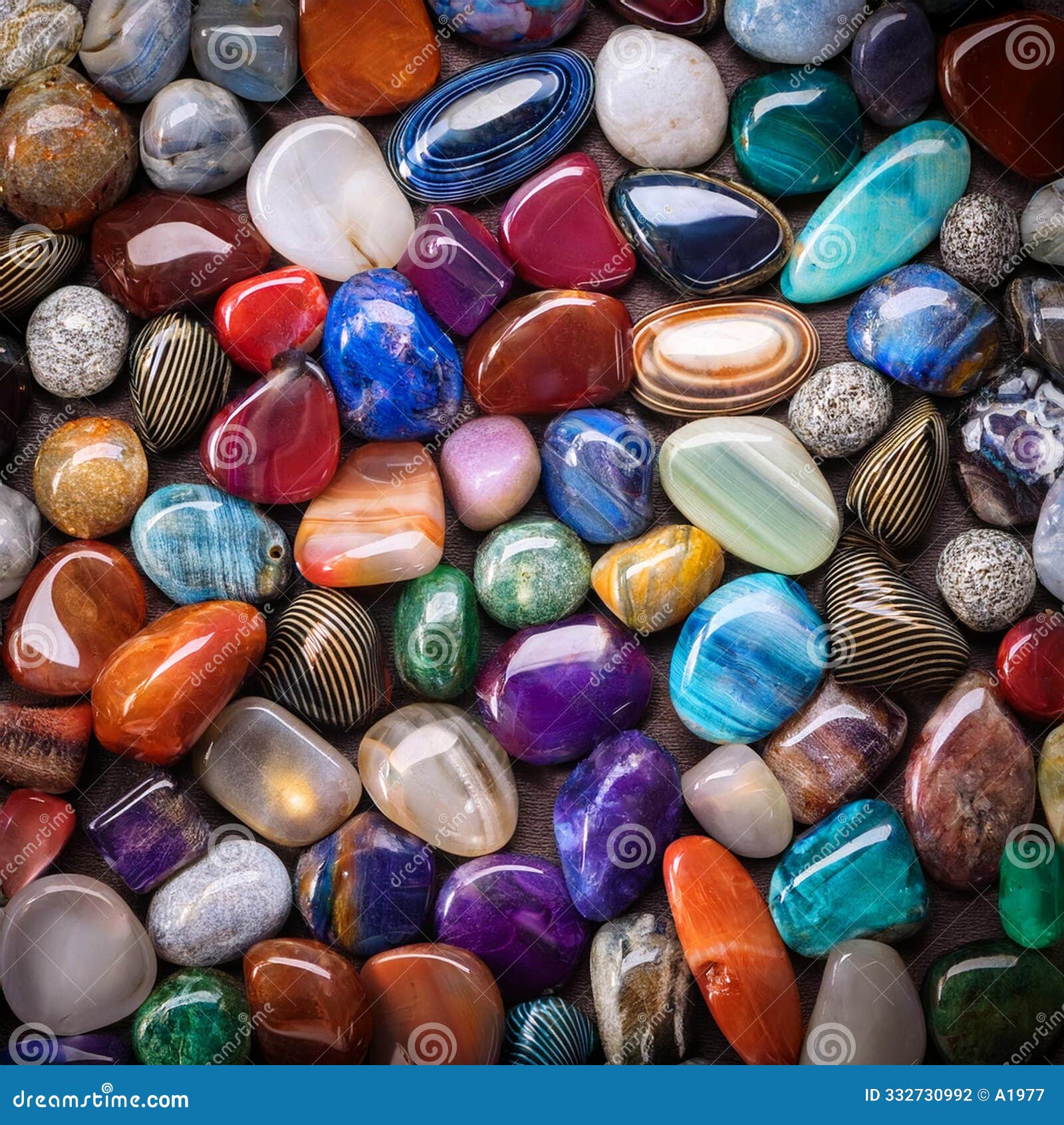 Semiprecious Stones Isolated On White Background, Natural Gemstones ...