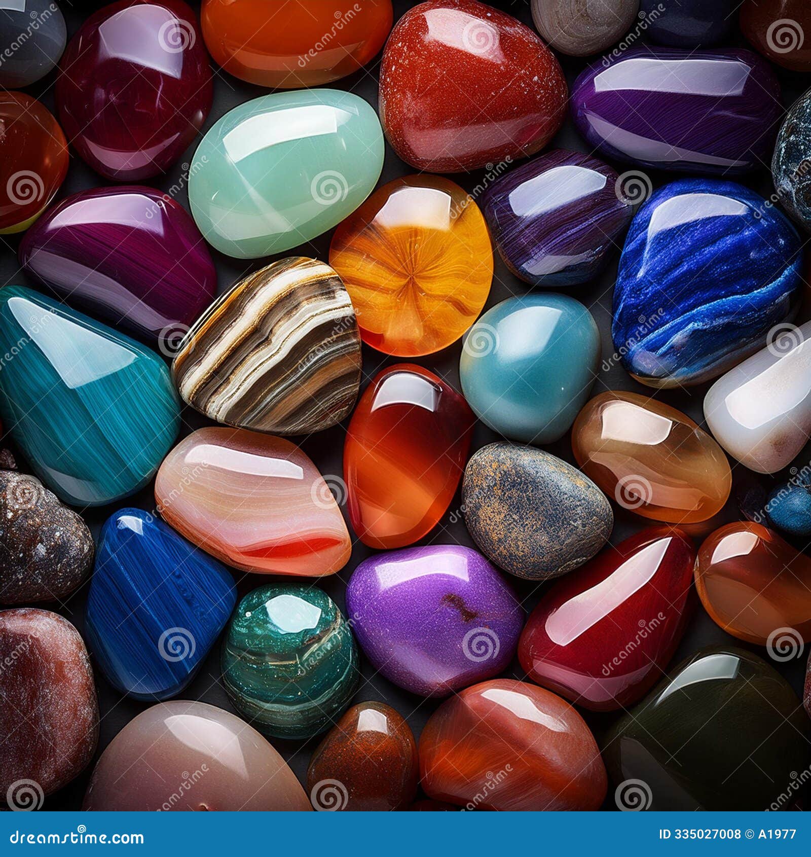 Semiprecious Stones Isolated On White Background, Natural Gemstones ...