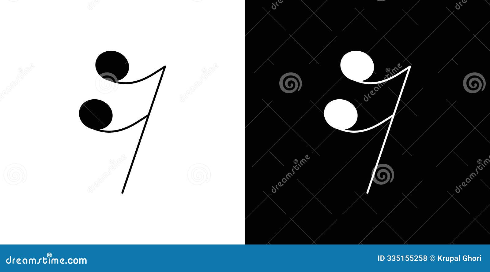 Semiquaver Note Icon Outline Sign Symbol Set Stock Vector ...