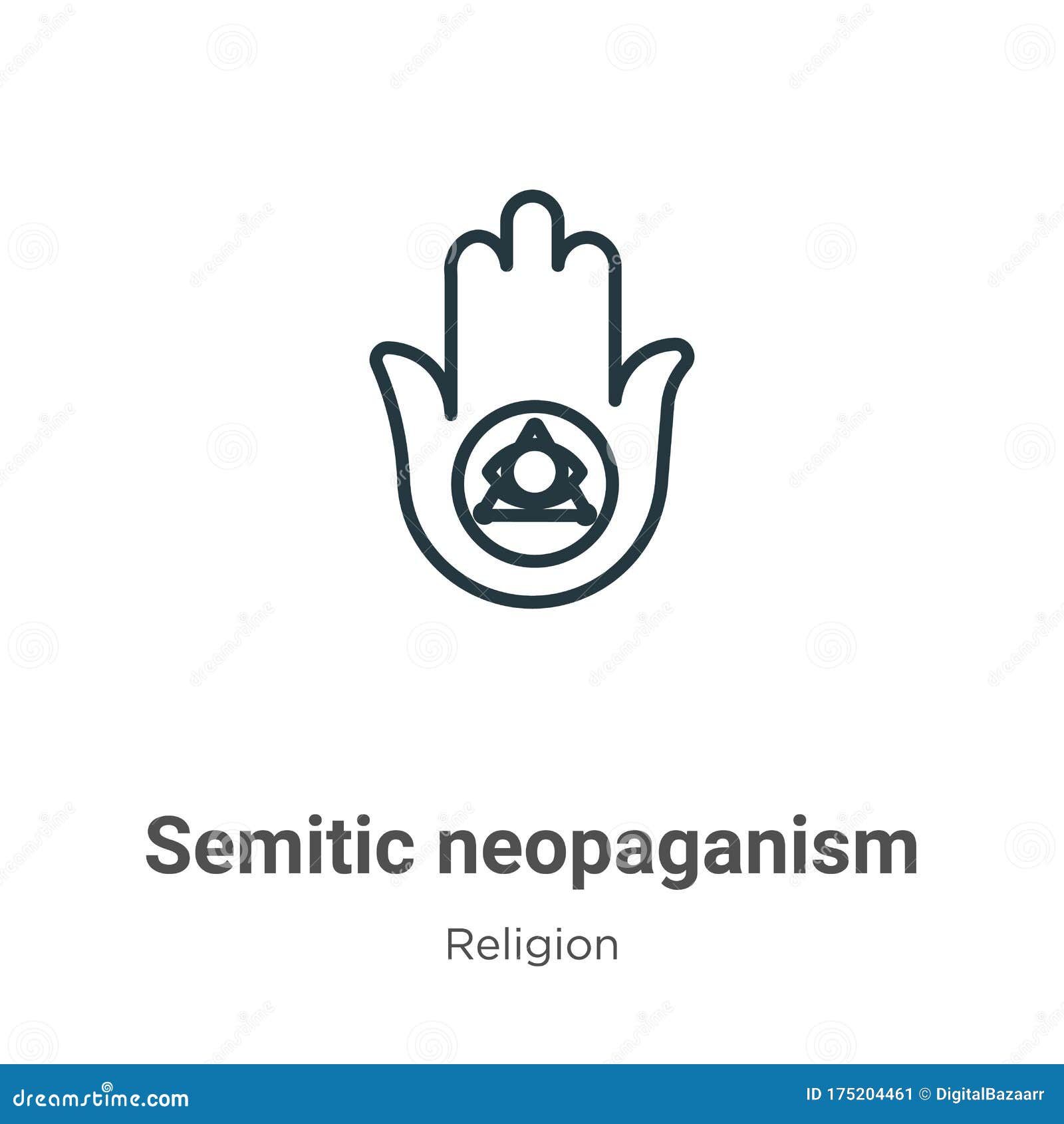 Semitic Neopaganism Vector Icon On White Background. Flat Vector ...