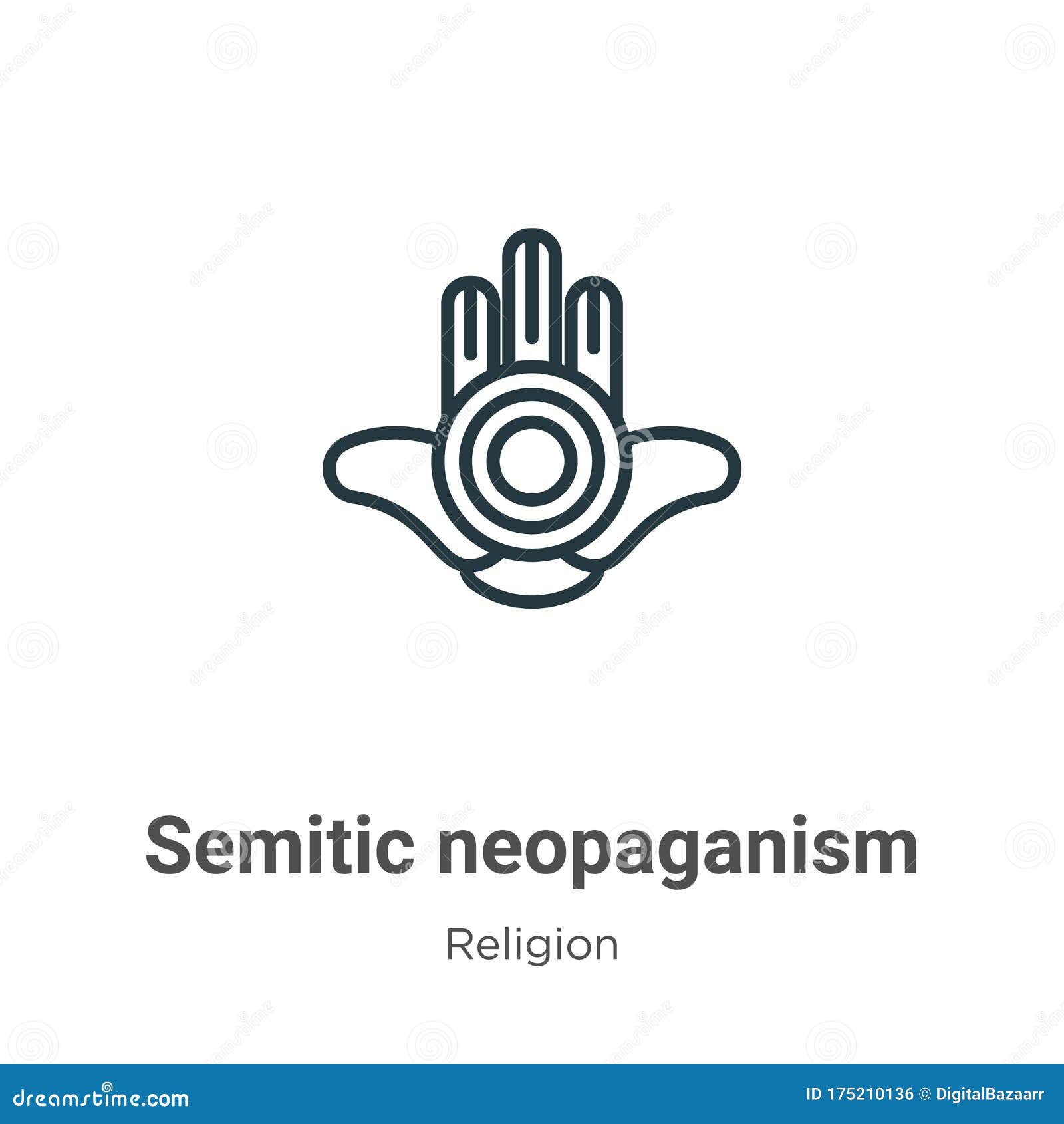 Semitic Neopaganism Outline Vector Icon. Thin Line Black Semitic ...
