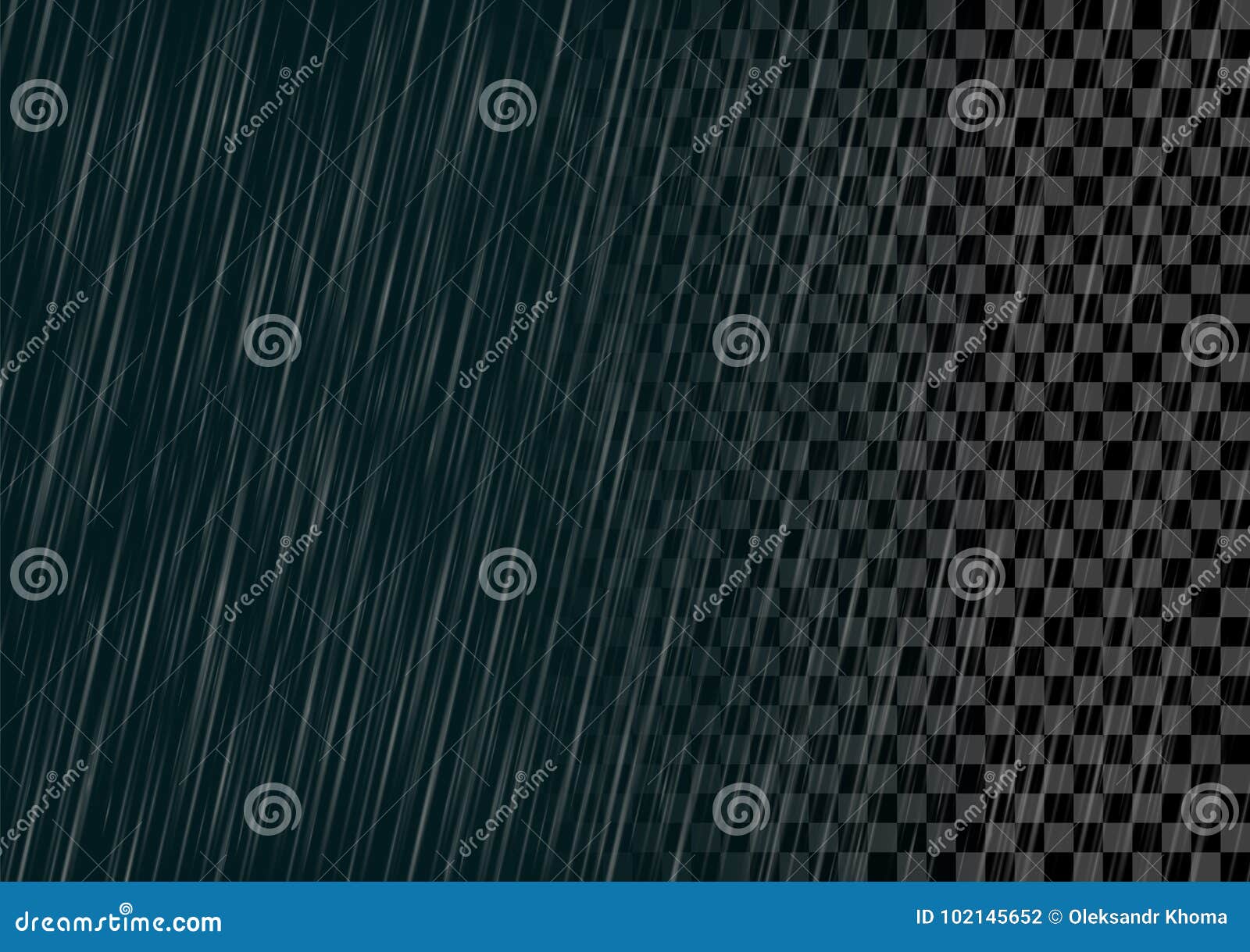 Vector Rain On Transparent Background, Realistic Effect. Natural ...