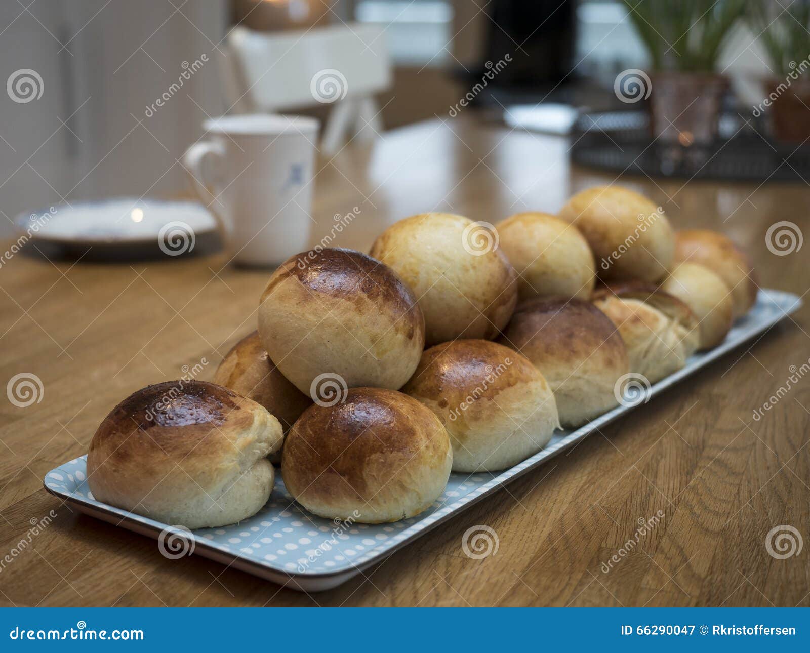 Semla or Buns with Cream and Currant Jelly Stock Image - Image of white ...