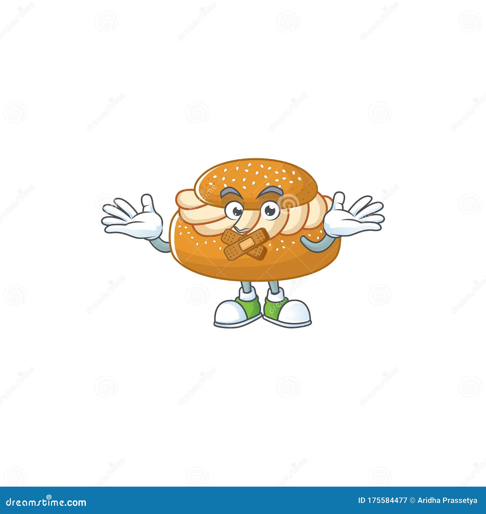 Semla Cartoon Character Design Concept Showing Silent Gesture Stock ...