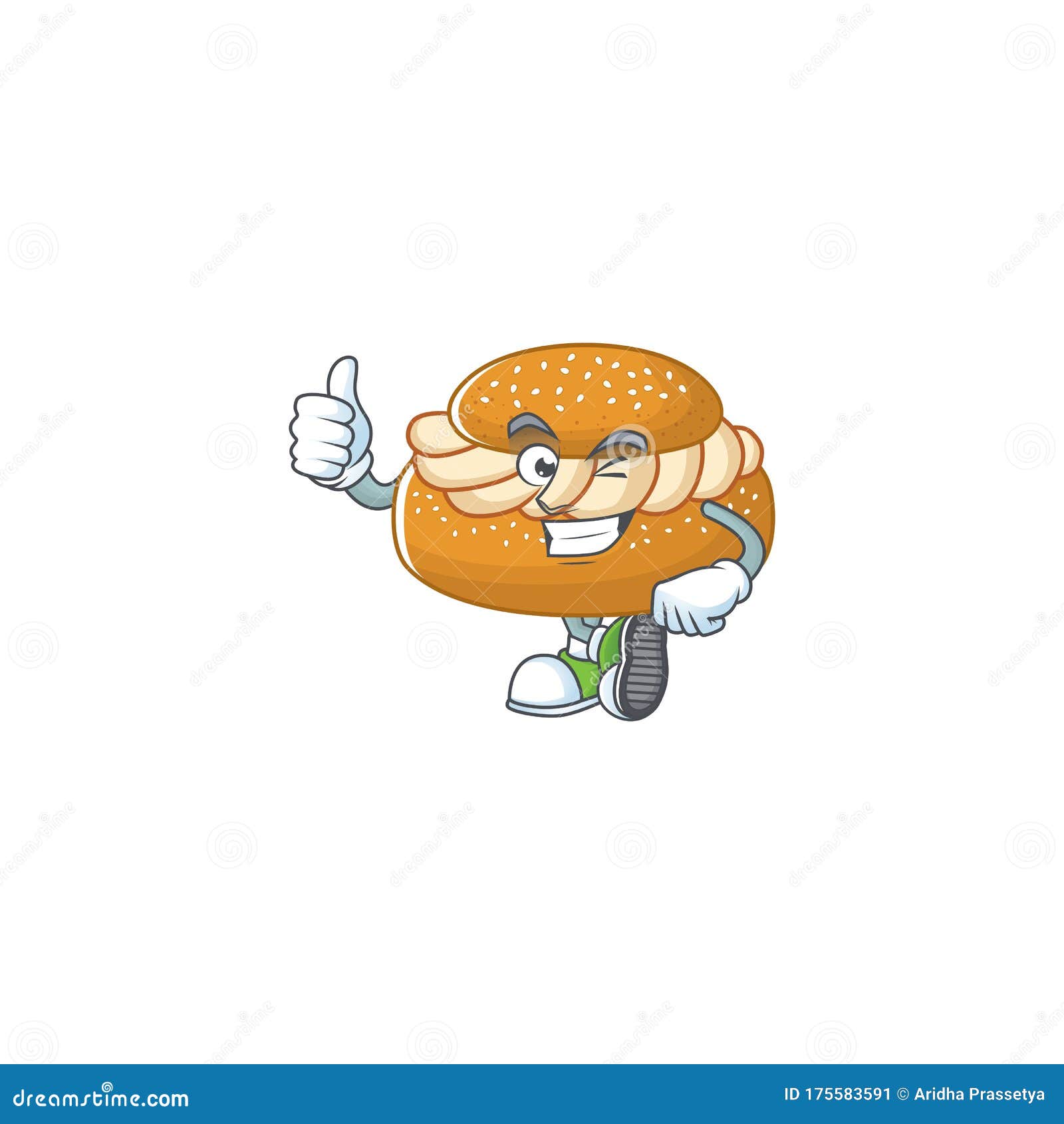 Semla Cartoon Character Making Thumbs Up Finger Stock Vector ...