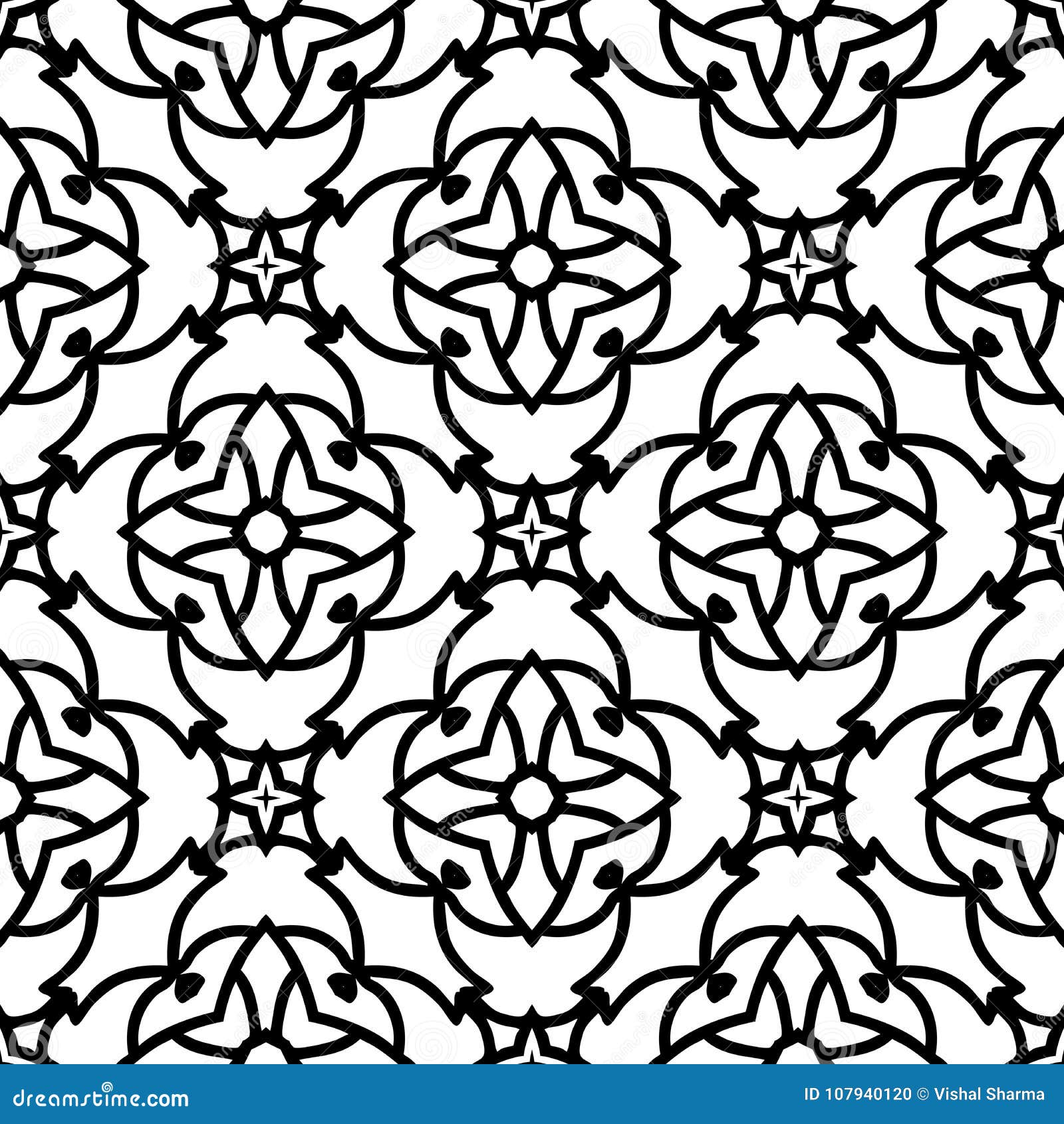 Vector Black White Repeat Designs Stock Vector - Illustration of design ...