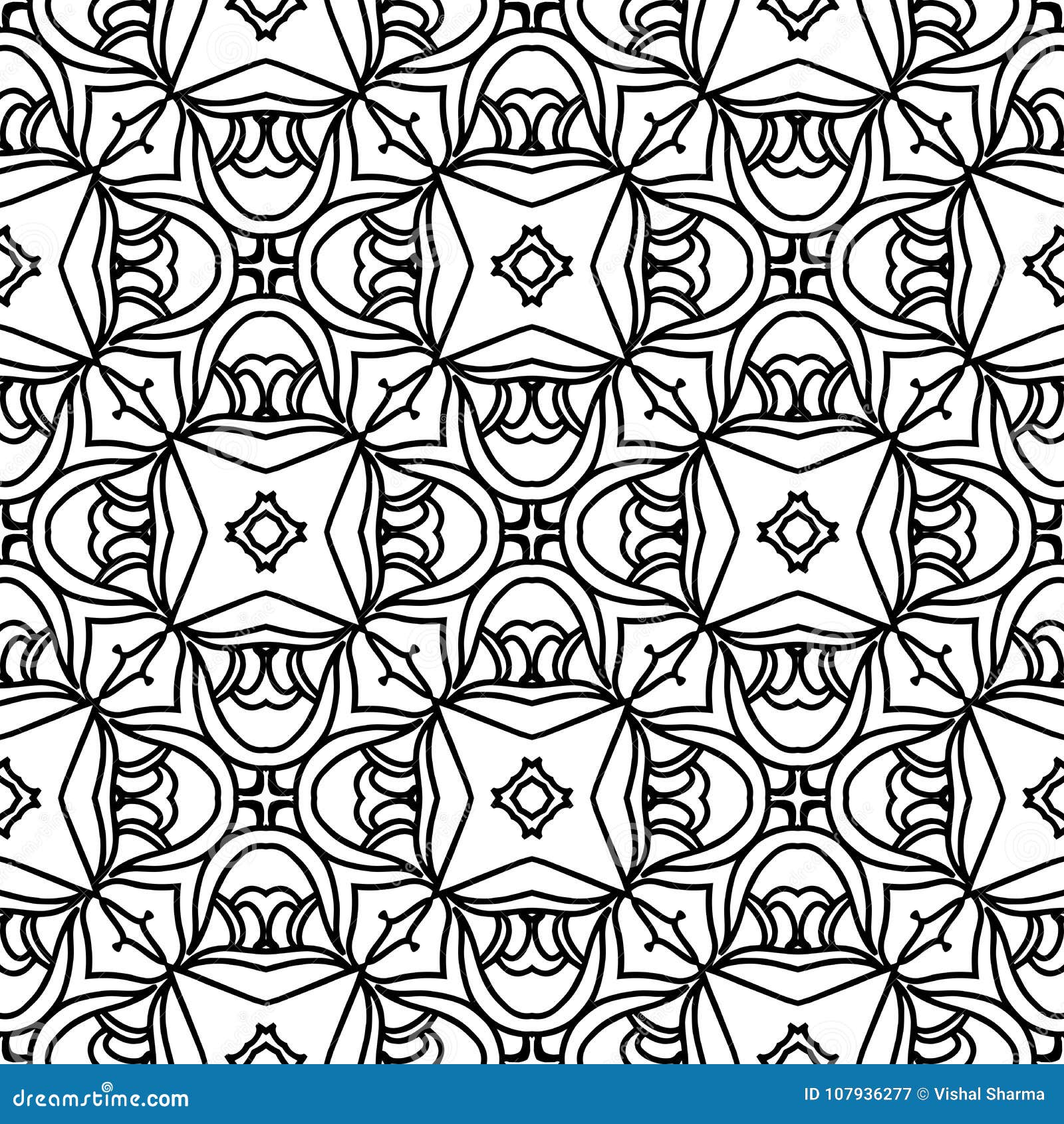 Vector Black White Repeat Designs Stock Vector - Illustration of ...