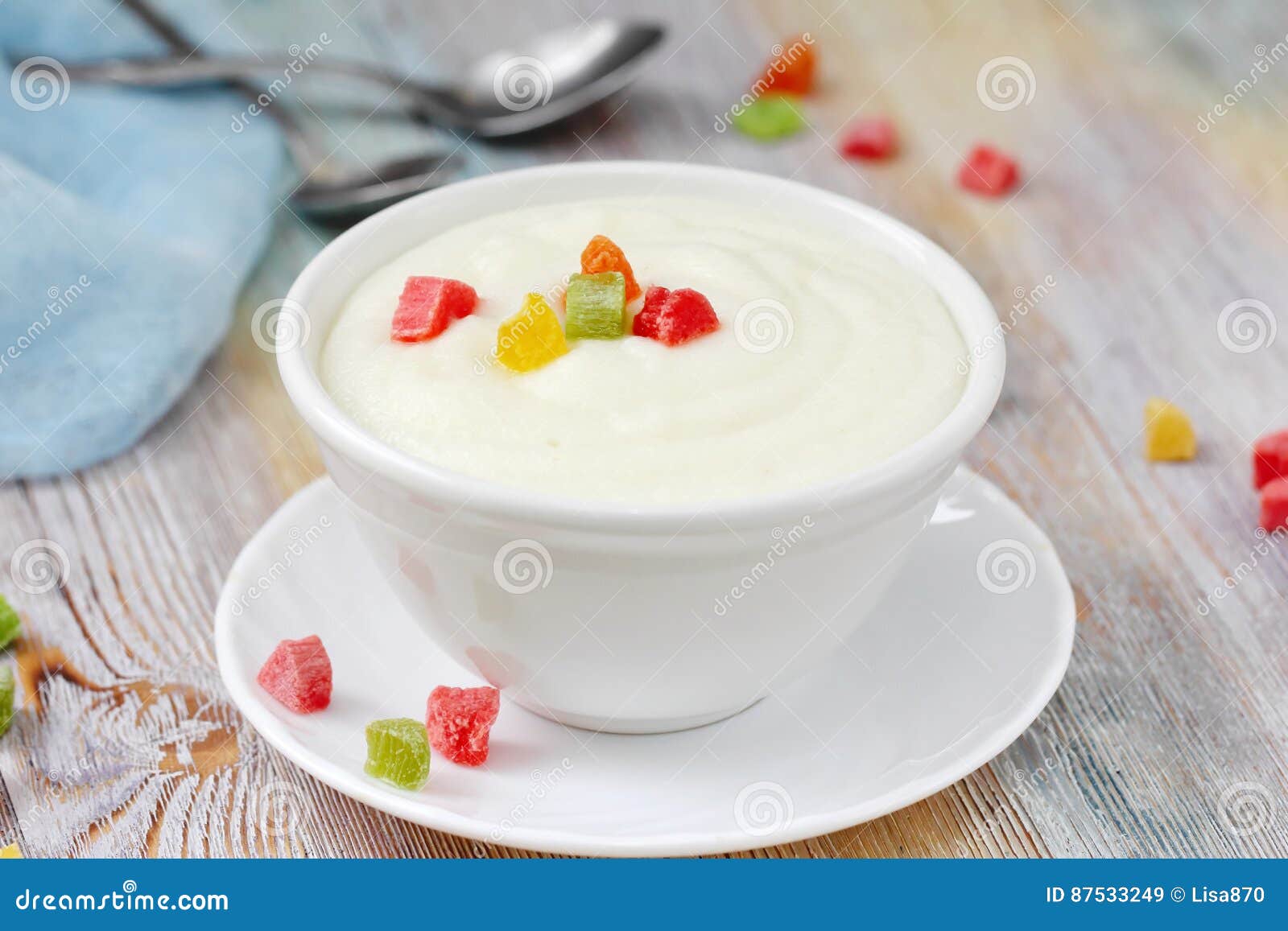 Semolina with Candied Fruit Stock Image - Image of homemade, candied ...