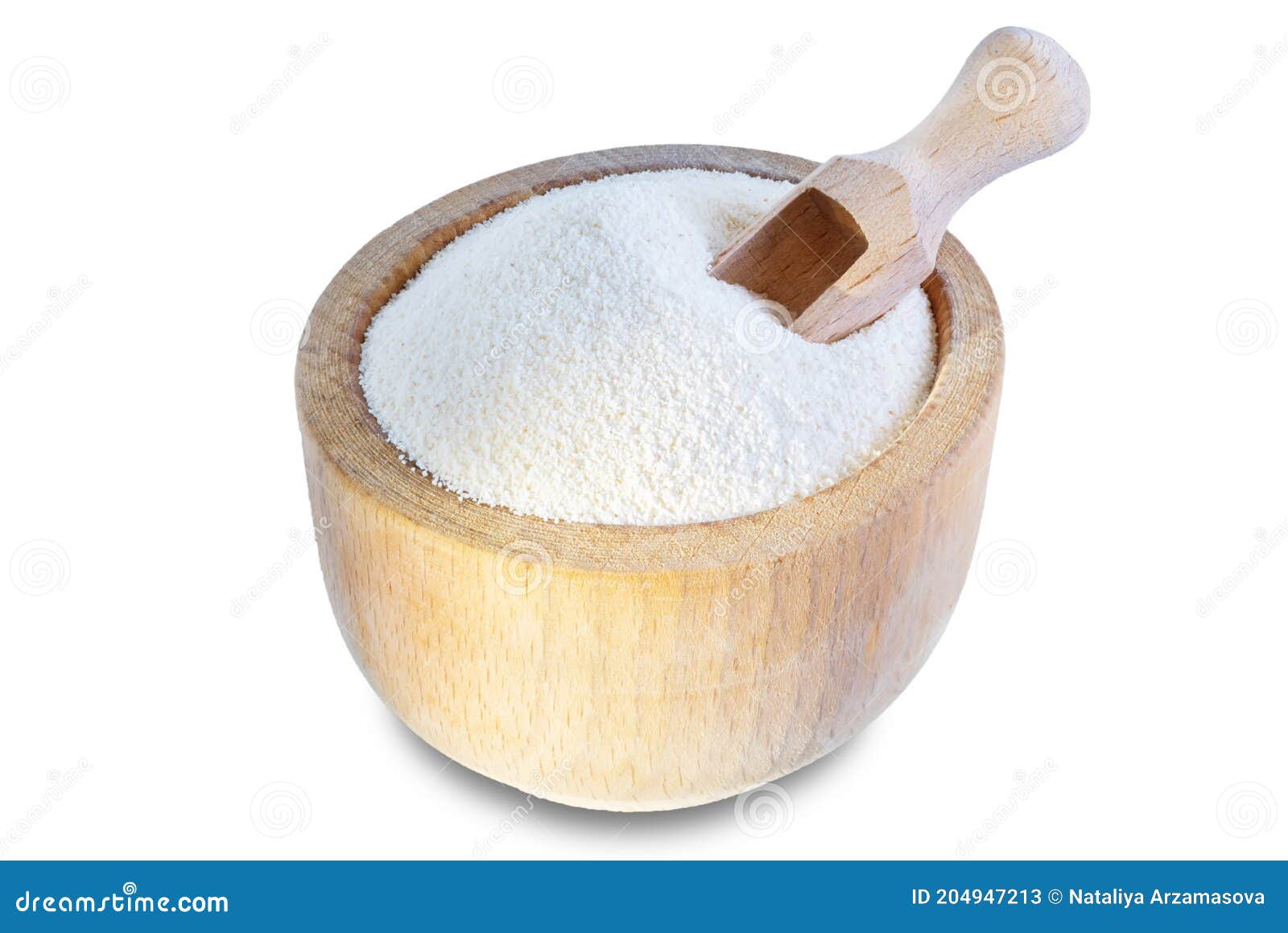 Semolina Cereal in a Bowl on a White Isolated Background Stock Image ...