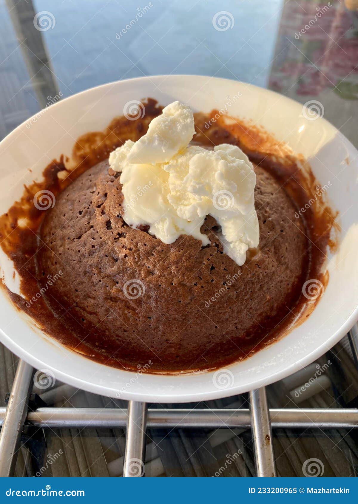 Semolina Halva with Ice Cream, Turkish Style Stock Image - Image of ...