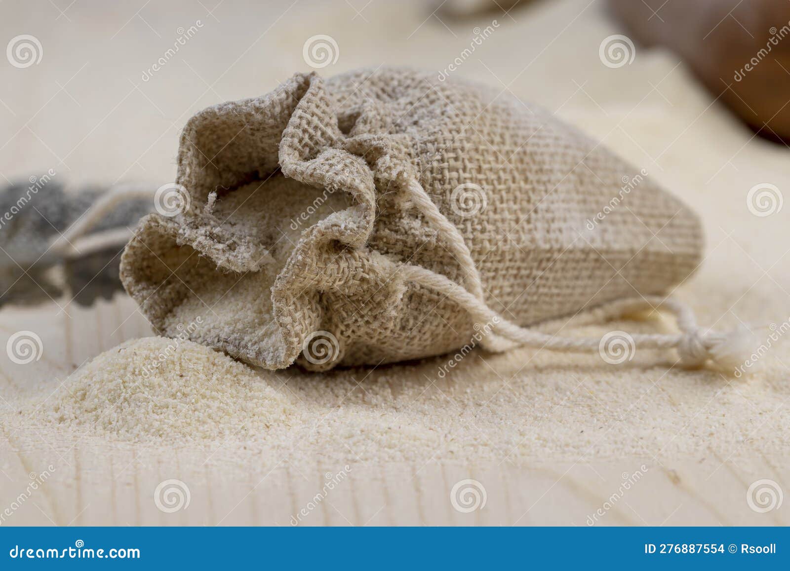 Semolina Poured into a Cotton Bag Ready for Cooking Stock Photo - Image ...