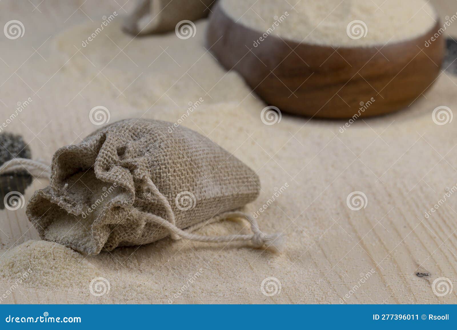Semolina Poured into a Cotton Bag Ready for Cooking Stock Image - Image ...
