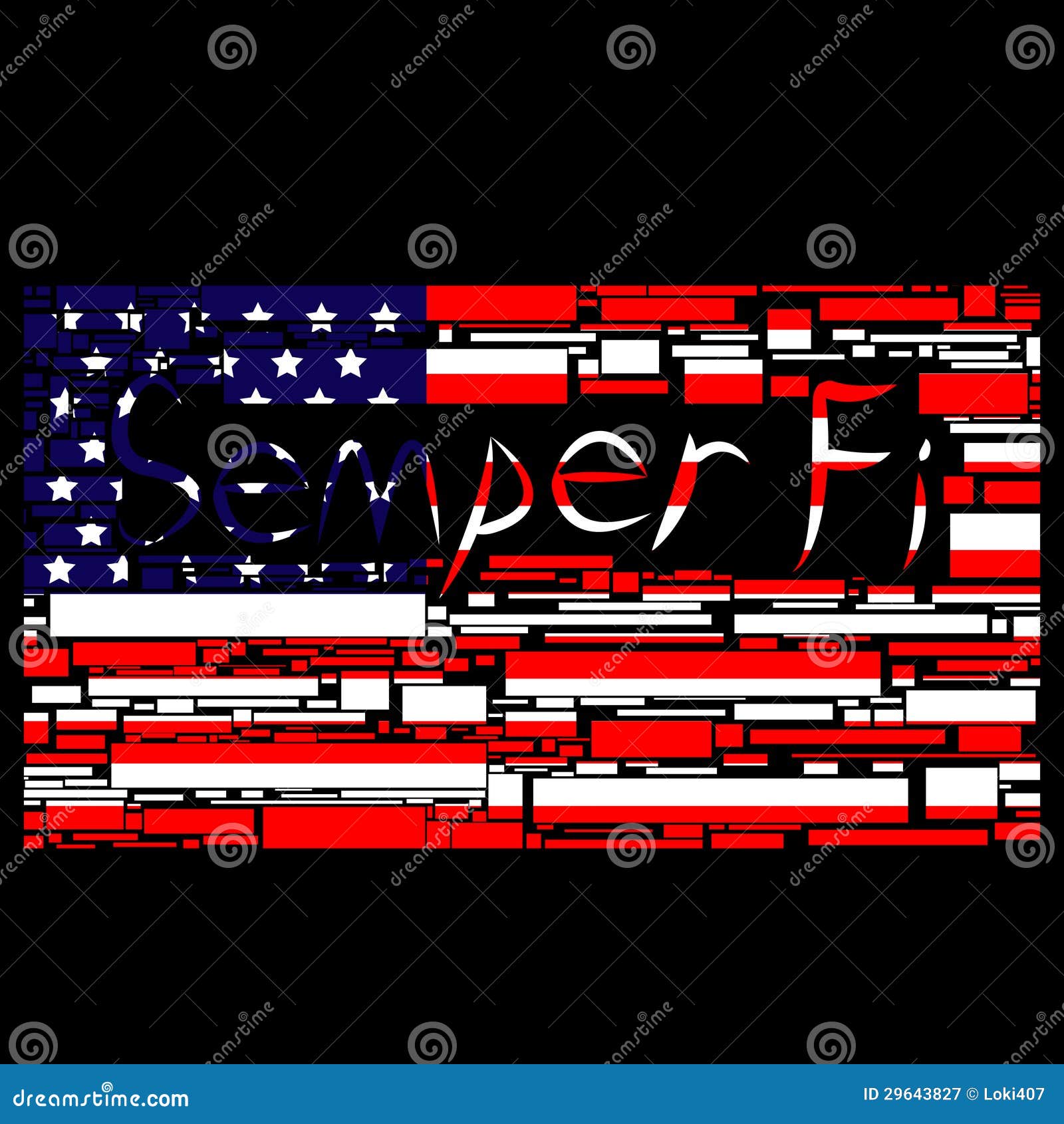Semper Fi flag stock vector. Illustration of motto, semper - 29643827