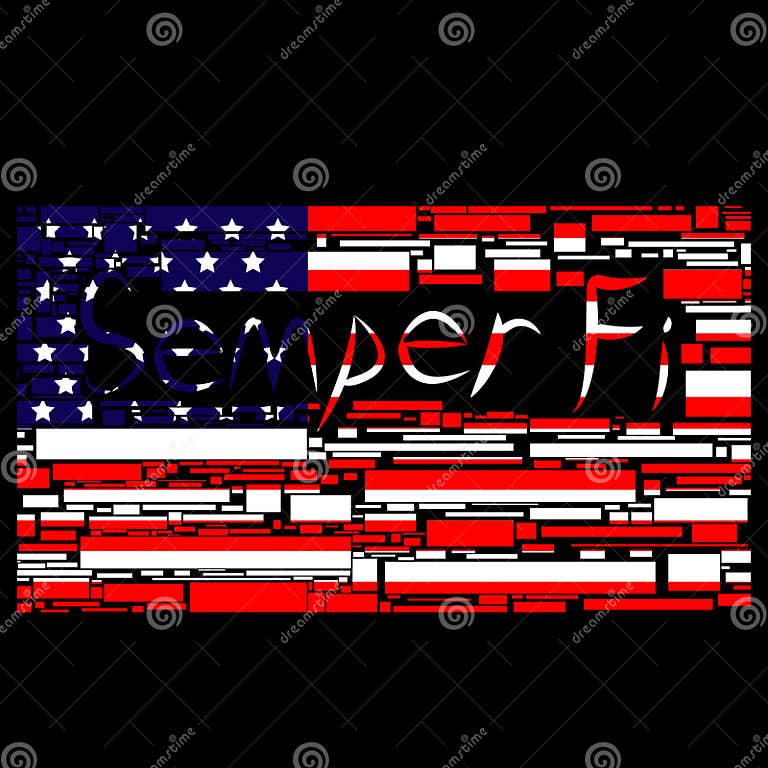 Semper Fi flag stock vector. Illustration of motto, semper - 29643827