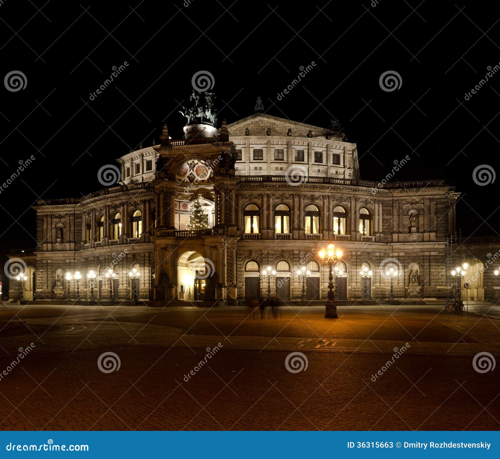 Semper Opera at night stock image. Image of architecture - 36315663