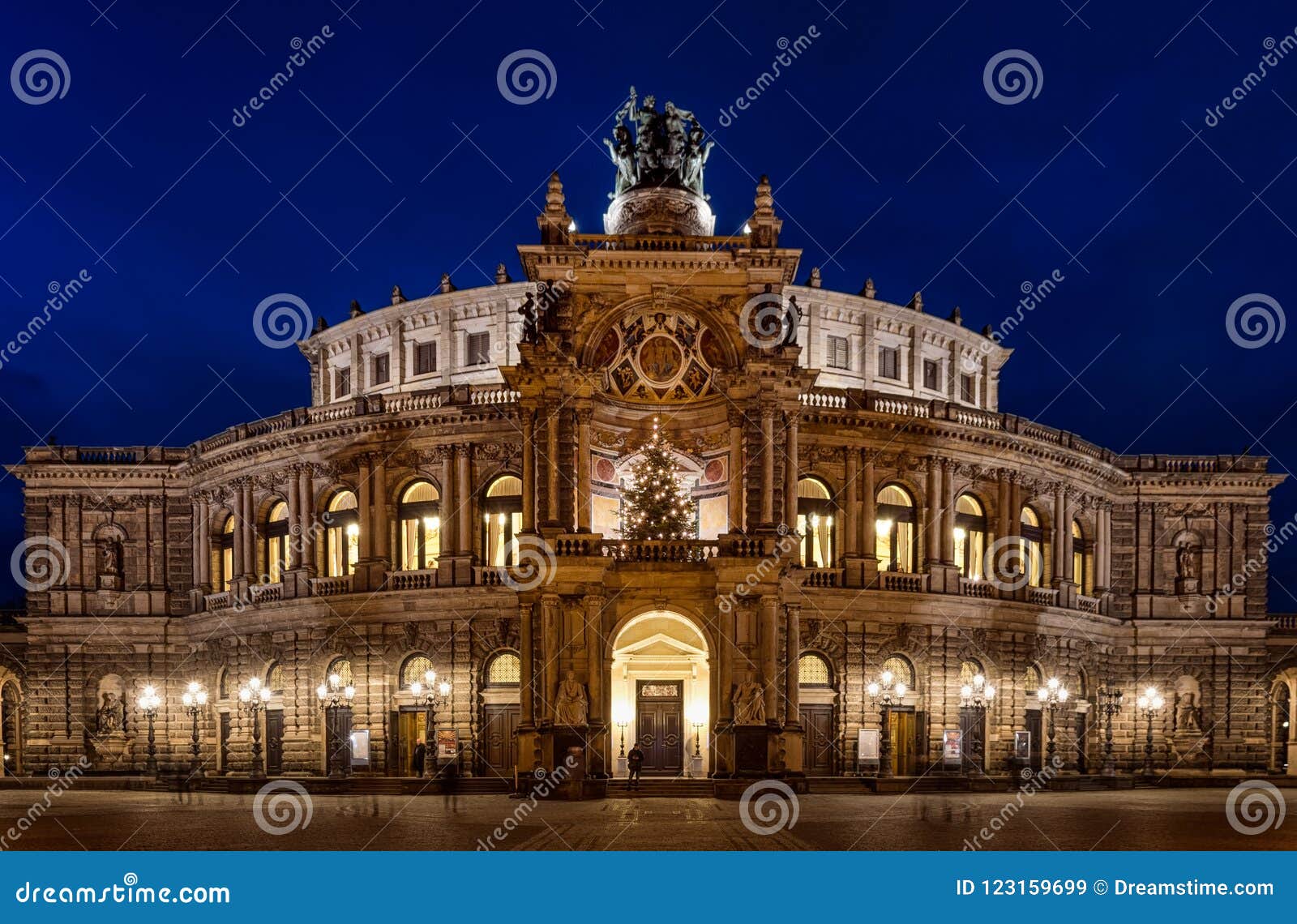 Semperoper by Night, Dresden, Germany Stock Image - Image of balkony ...