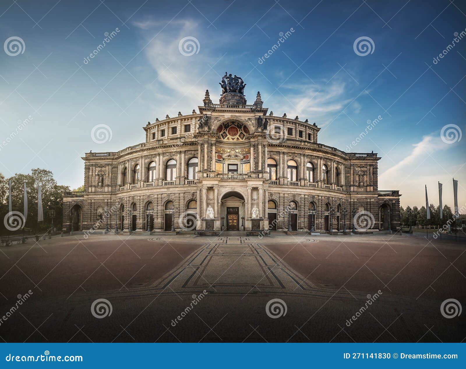 Semperoper Opera House at Theaterplatz - Dresden, Saxony, Germany Stock ...