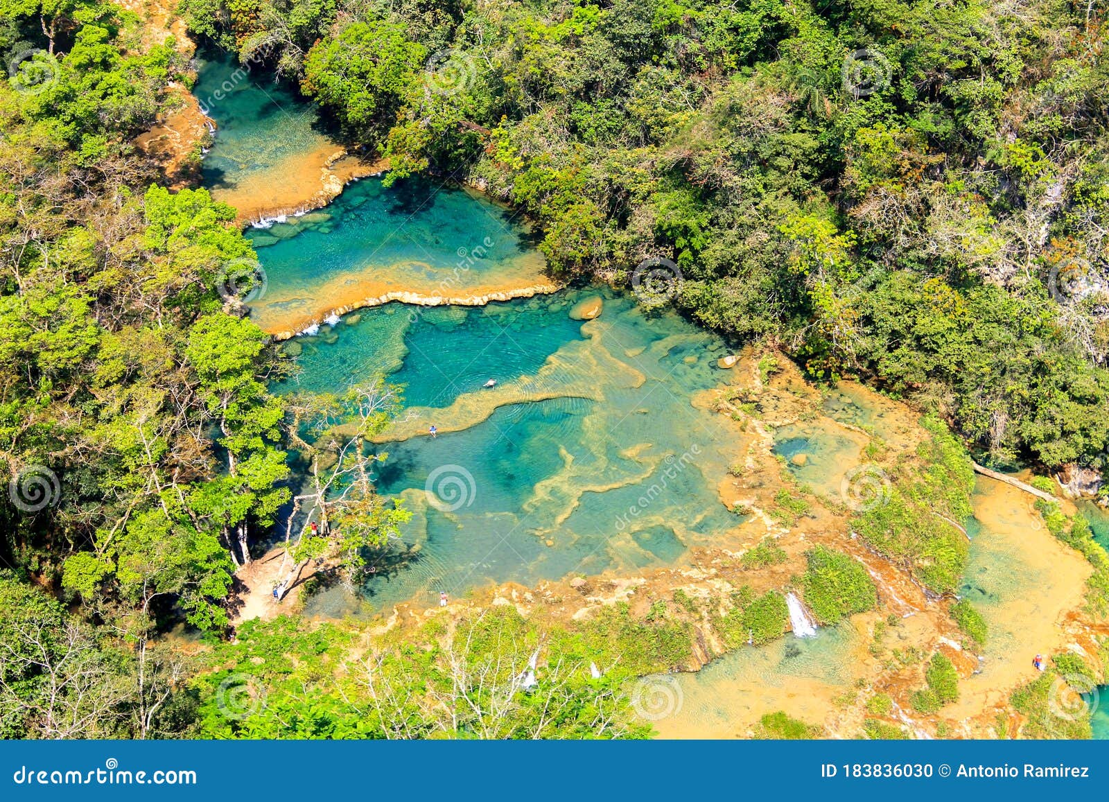 Semuc Champey Natural Pools and Forest Scene from the Heights of ...