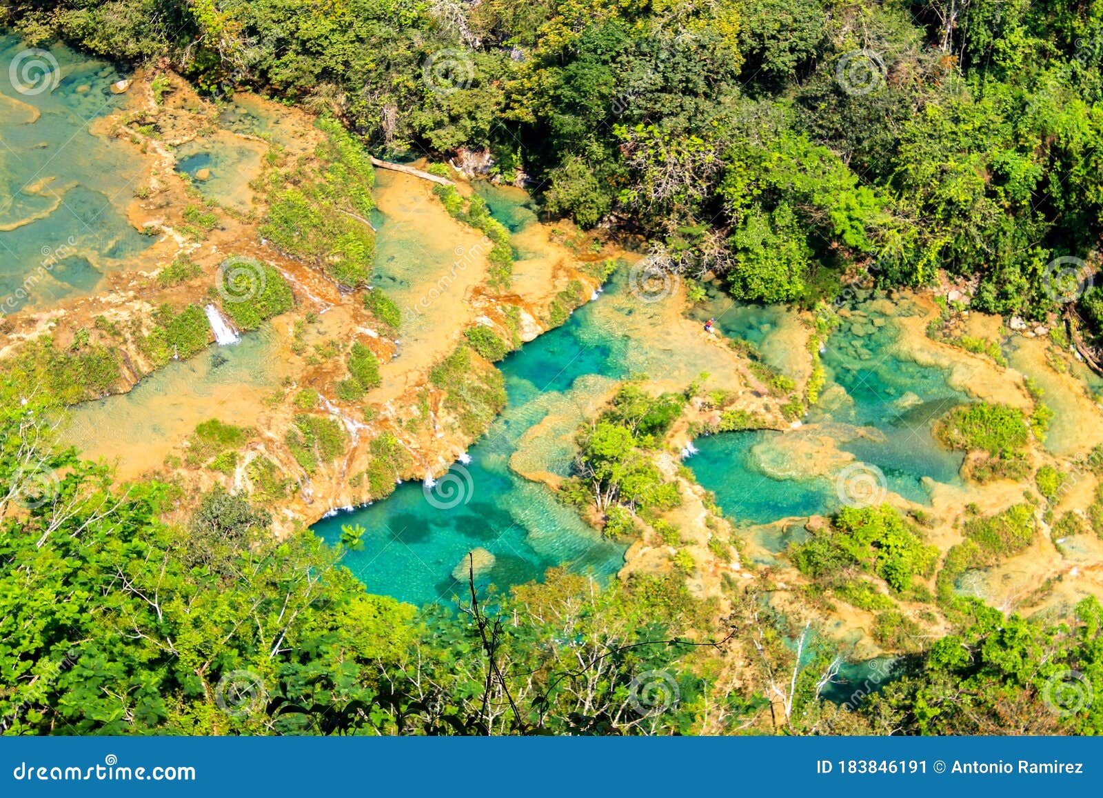 Semuc Champey Natural Pools and Forest Scene from the Heights of ...