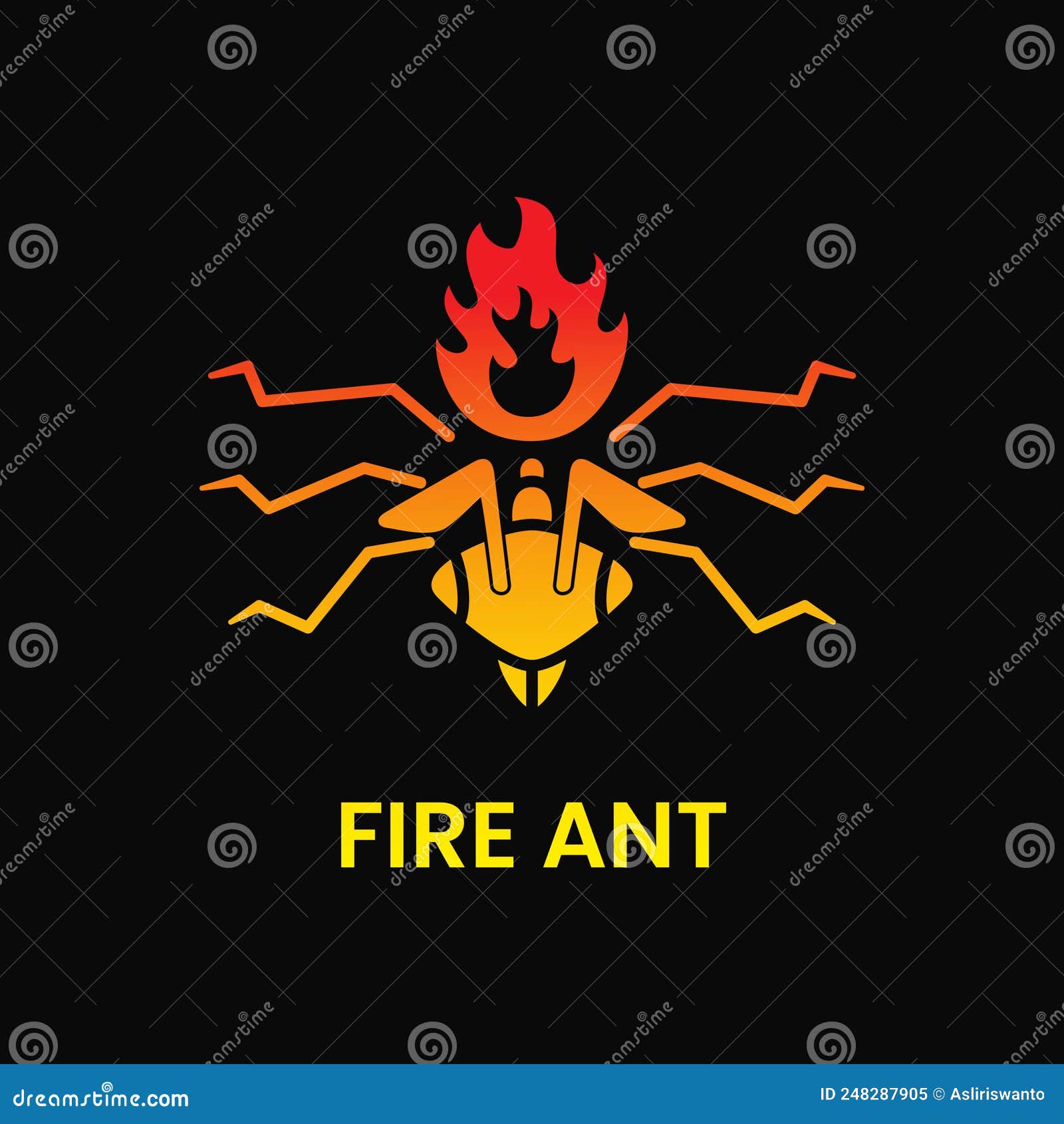 Dangerous Fire Ant Logo Concept. Negative Space, Modern, Gradient, Flat ...
