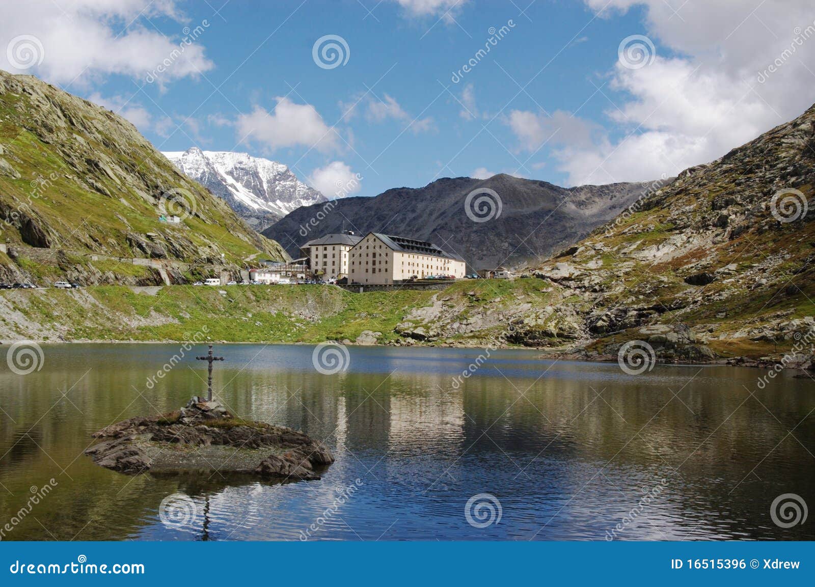 Sen-Bernard Pass, Swiss Alps Stock Photo - Image of cross, famous: 16515396