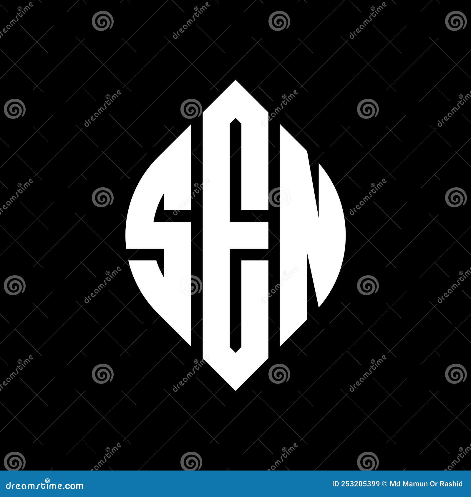 SEN Circle Letter Logo Design with Circle and Ellipse Shape. SEN ...