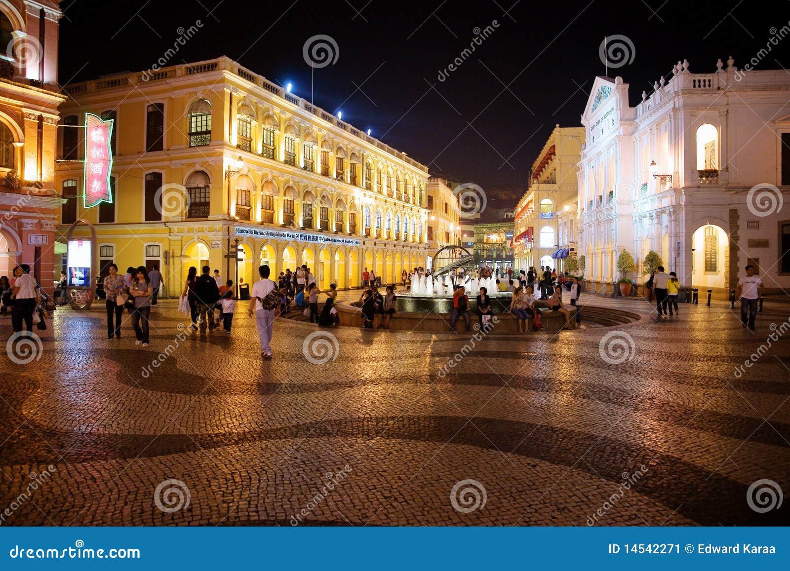 Senado Square by Night, Macau. Editorial Photo - Image of sites, mercy ...