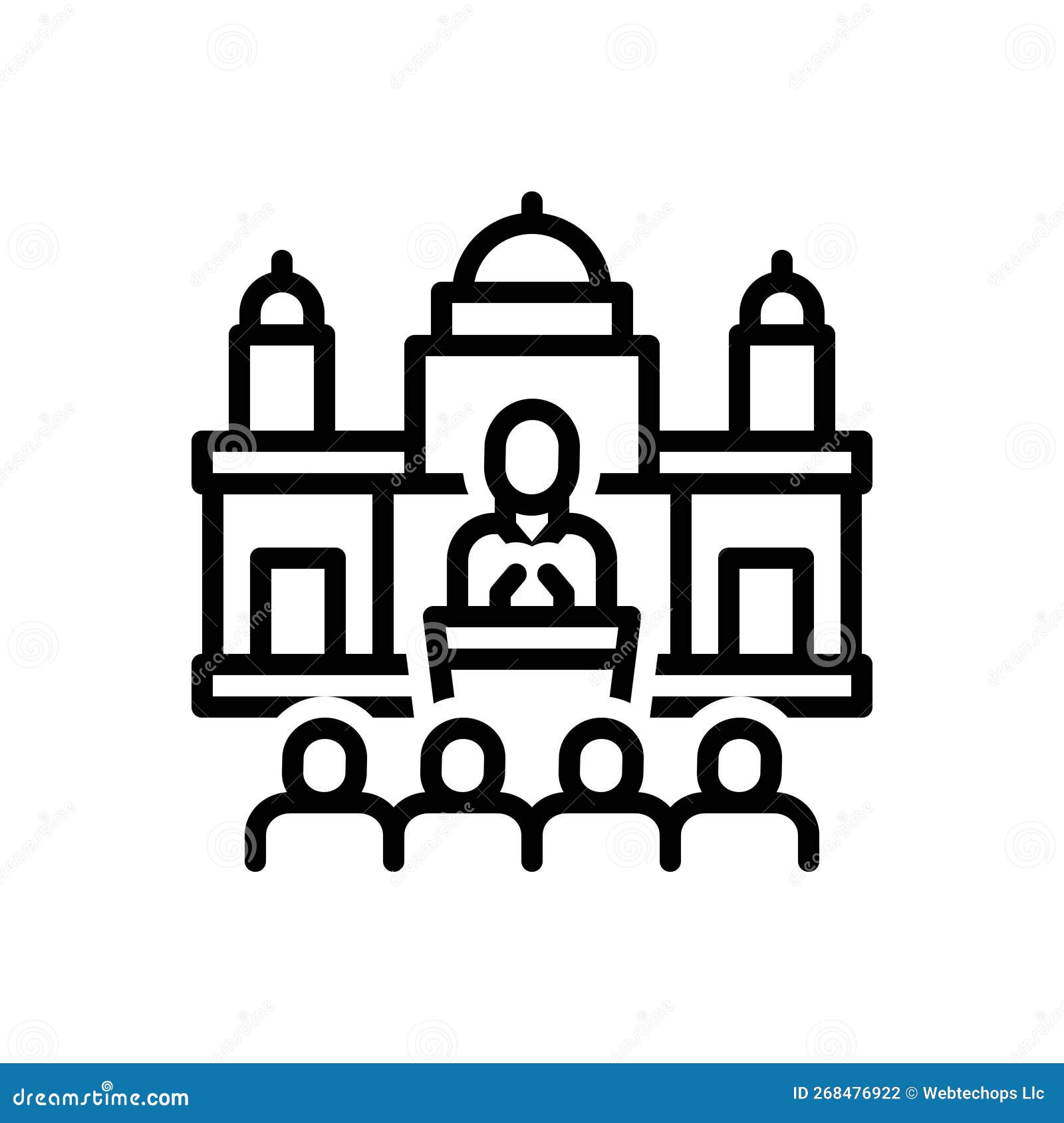 Black Line Icon for Senate, Assembly and Committee Stock Illustration ...
