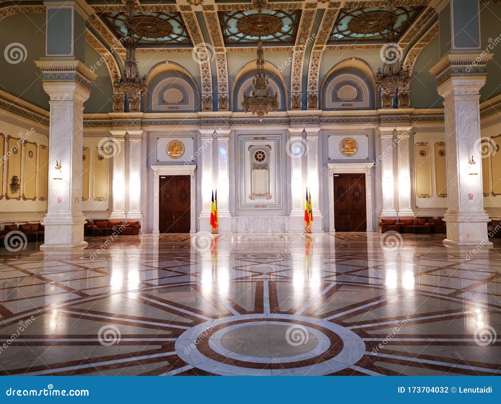 The Senate of Romanian Indoor Stock Photo - Image of european ...
