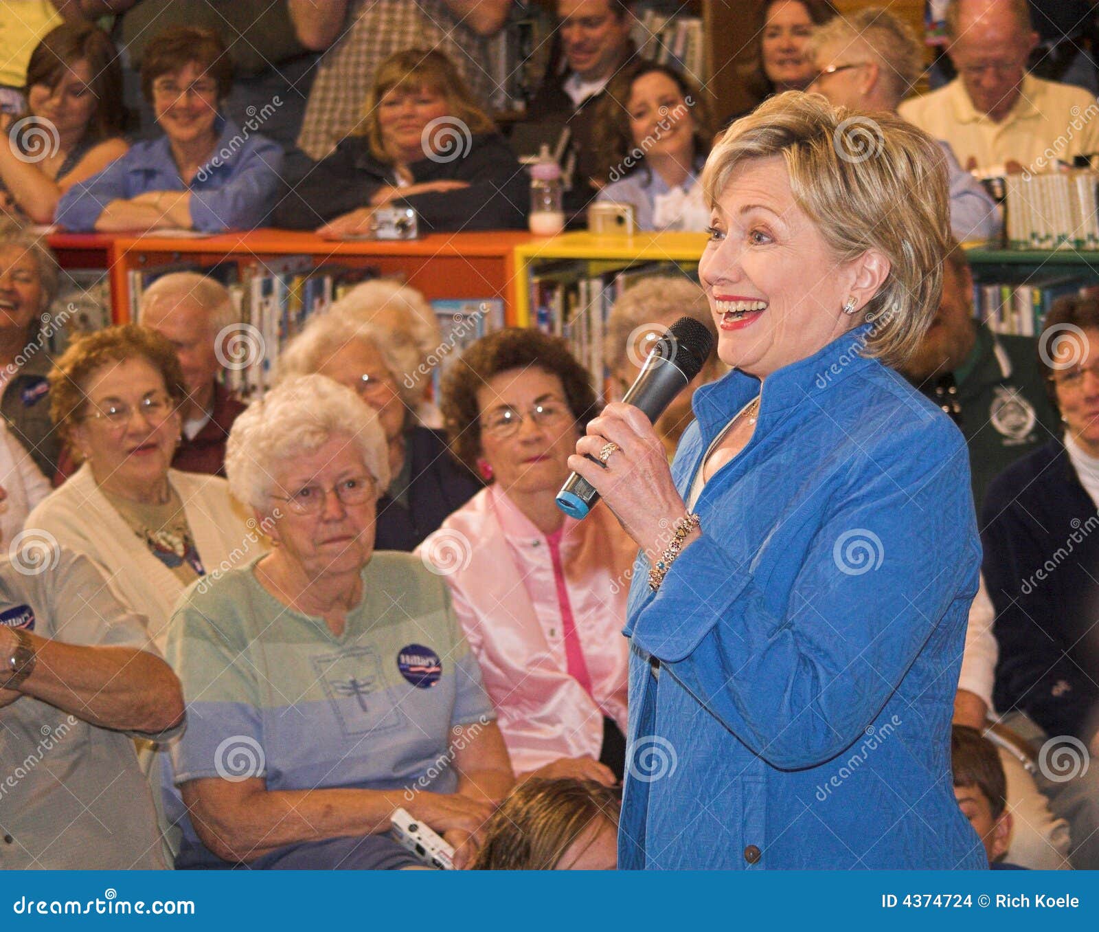 Senator Clinton laughing editorial stock image. Image of happy - 4374724