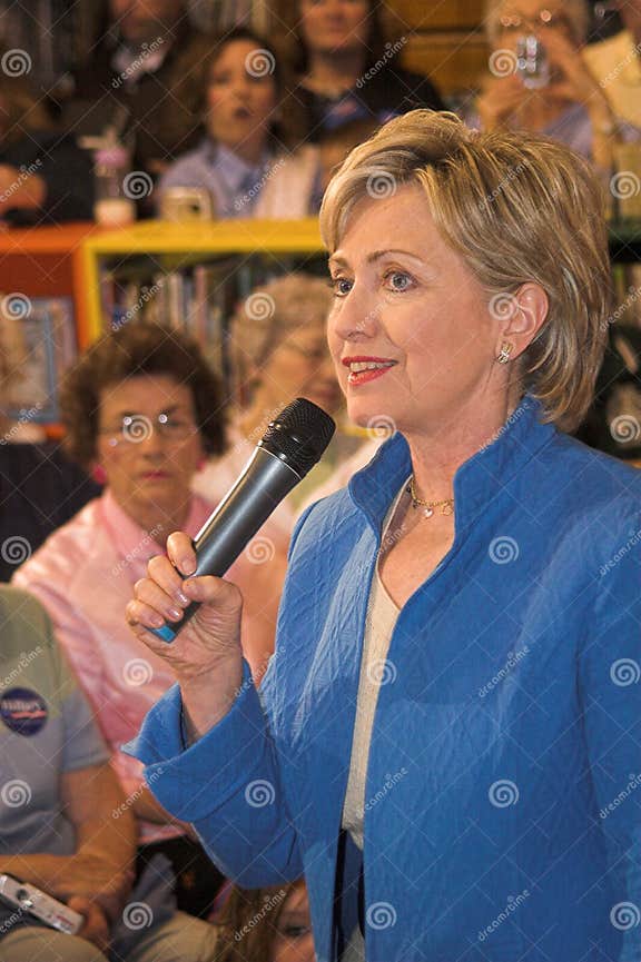 Senator Hillary Clinton editorial stock image. Image of microphone ...