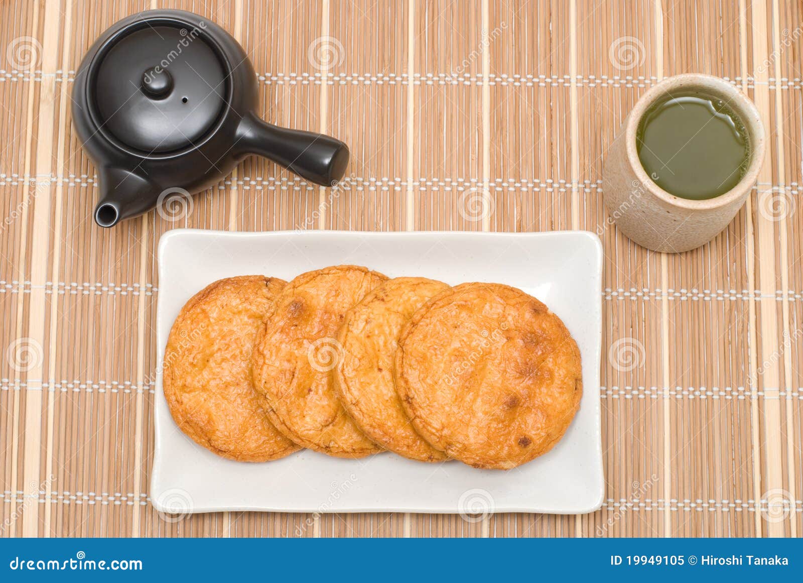 Senbei stock image. Image of dining, teacup, plate, taste - 19949105