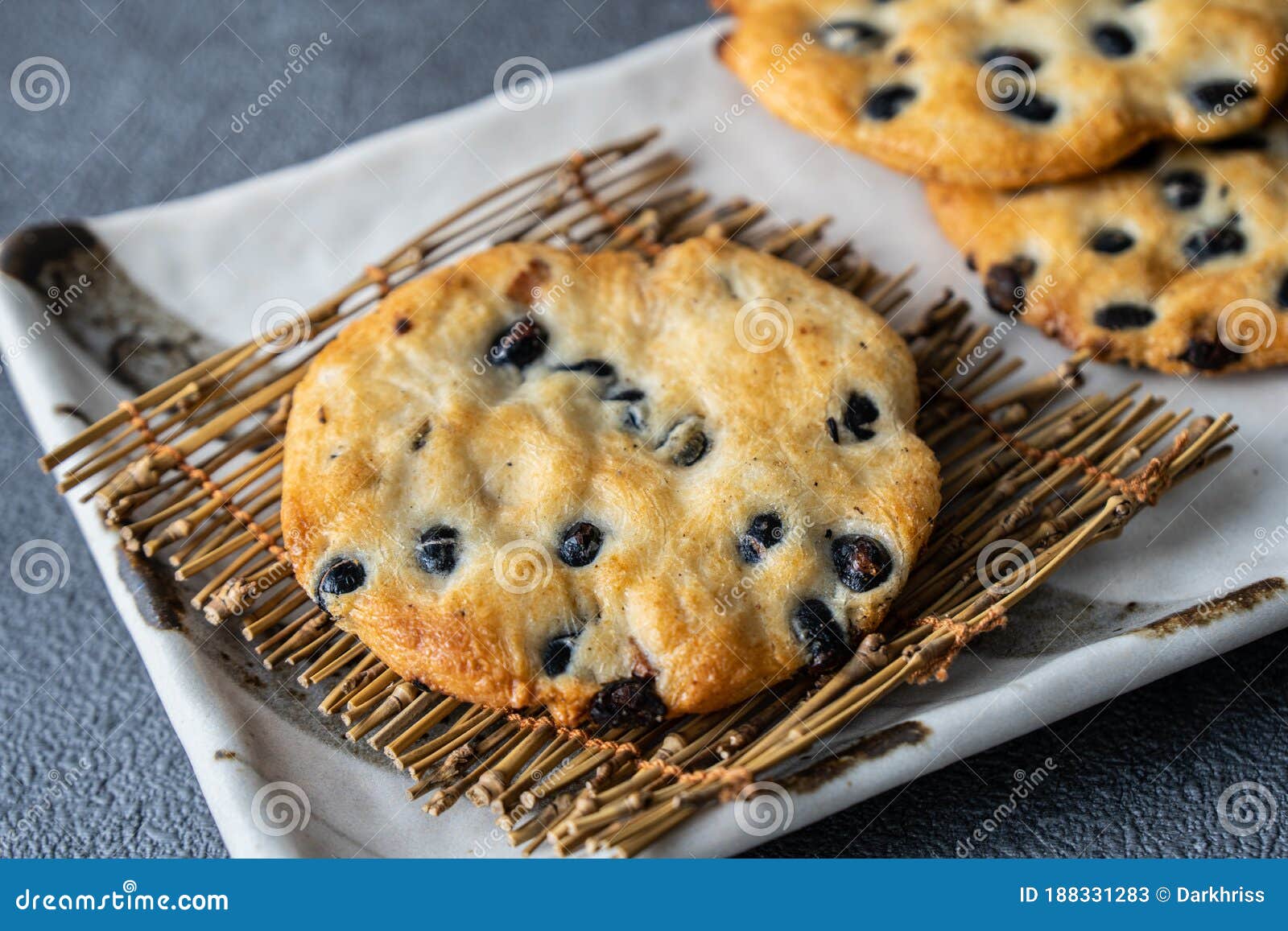 Senbei is a Type of Japanese Rice Cracker. Stock Image - Image of grill ...