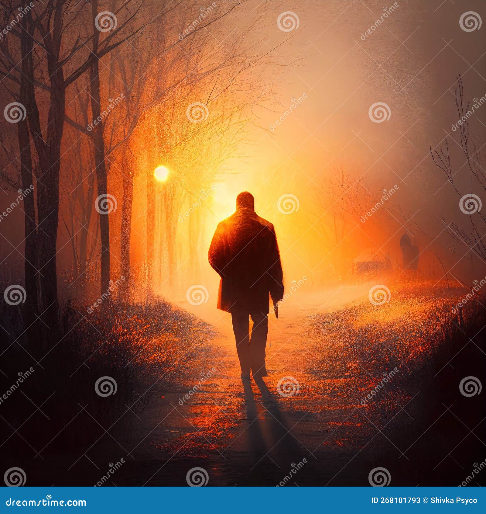 Send Alone Depression Concept Alone Man Sad Going Somewhere Generative ...