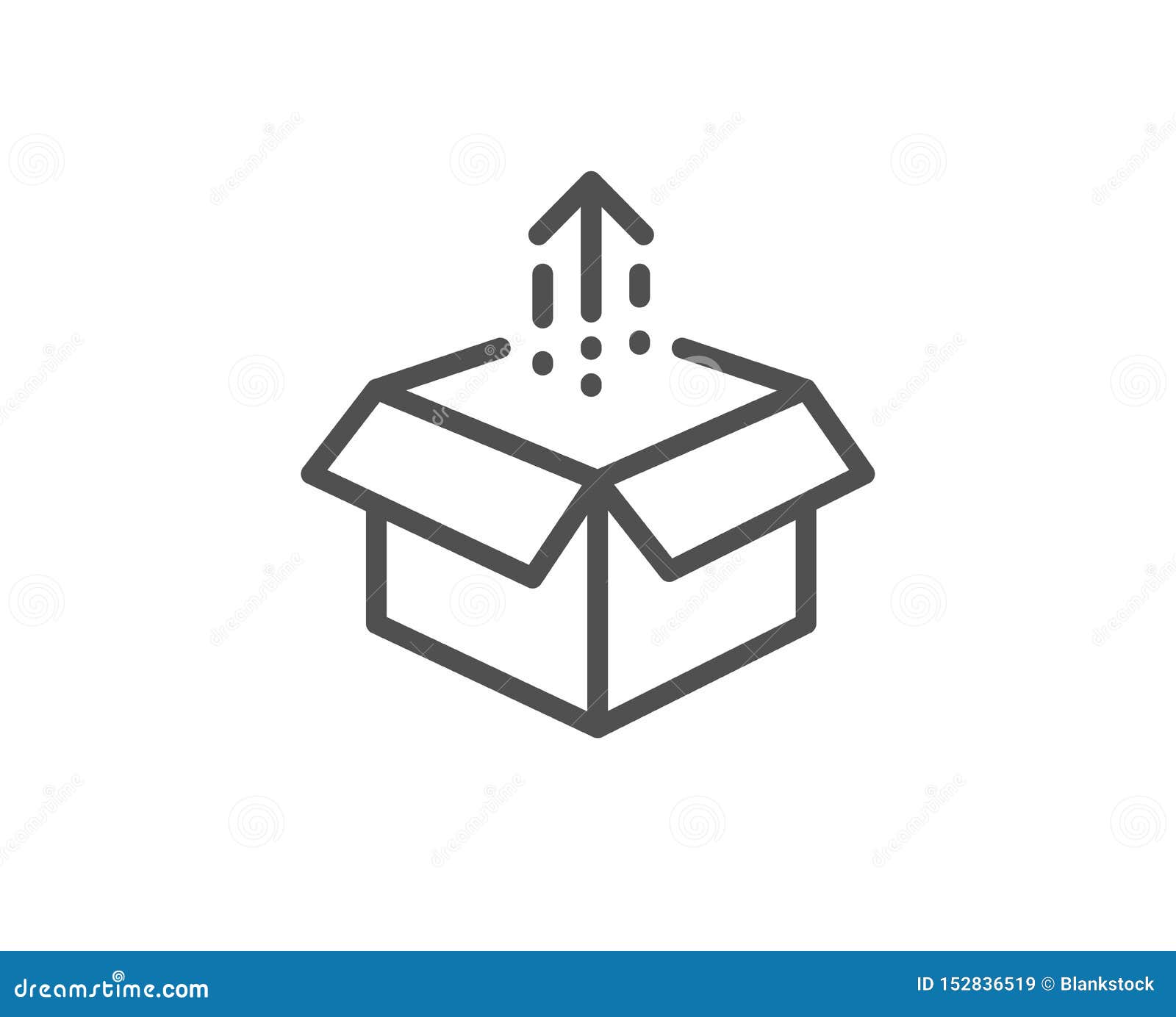 Send Box Line Icon. Open Delivery Parcel Sign. Cargo Package. Vector ...