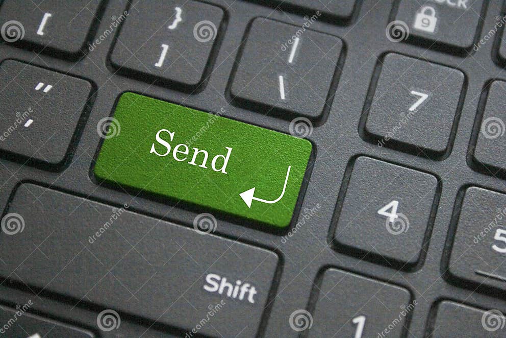 Send Button on Black Computer Keyboard Stock Image - Image of ...