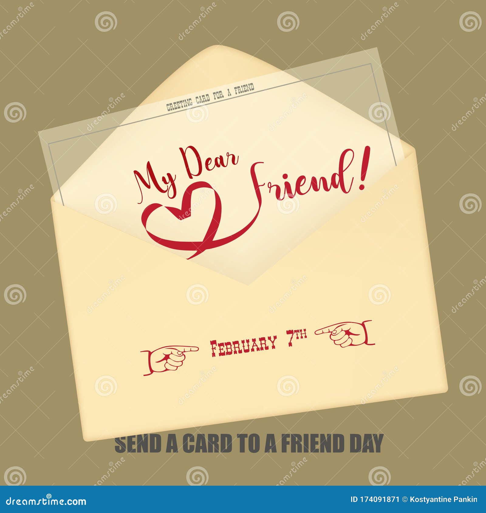 Send a Card To a Friend Day Stock Vector - Illustration of vector ...