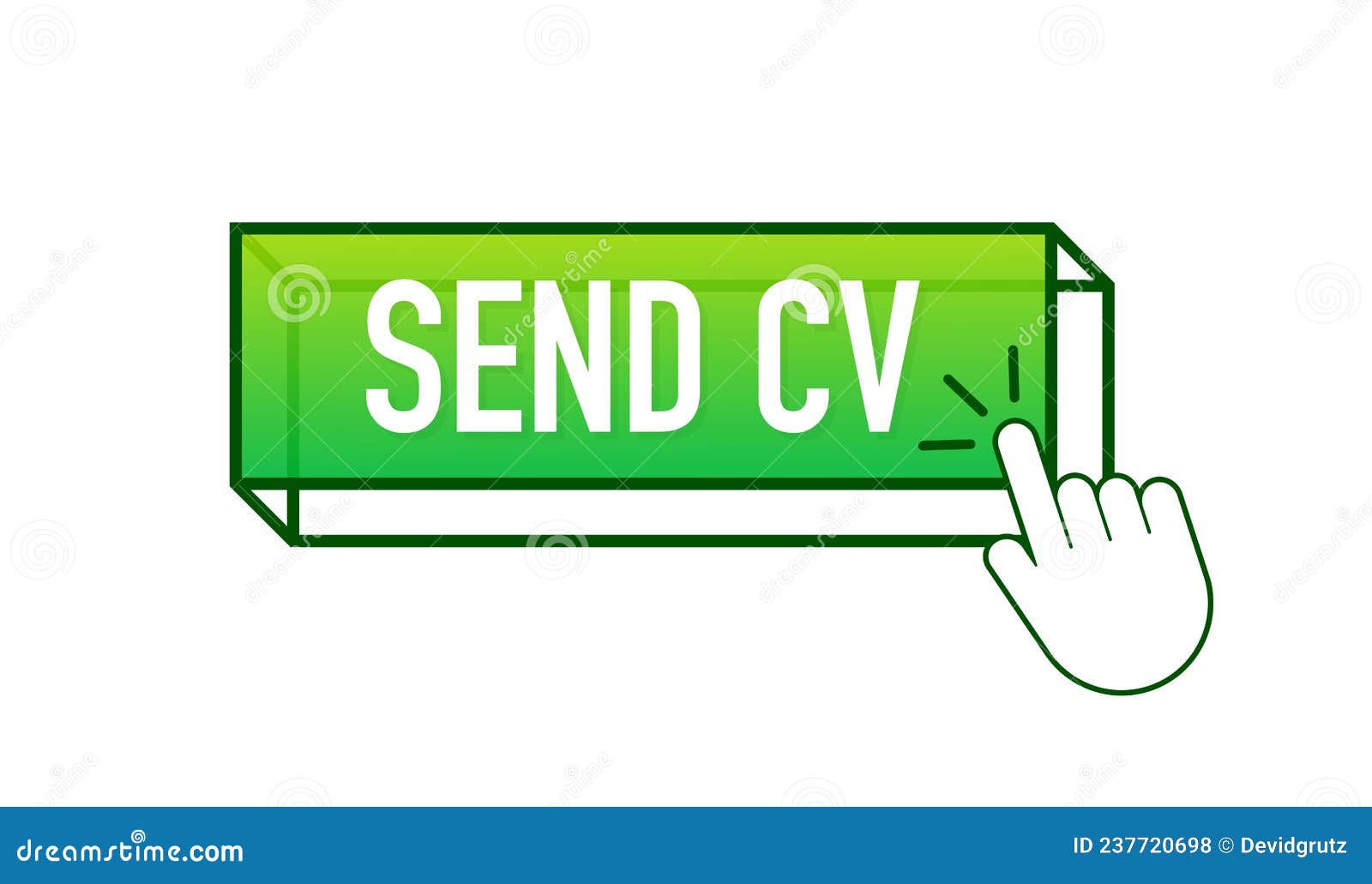 Send Cv Button in 3d Style on Blue Background. Flat Button on White ...