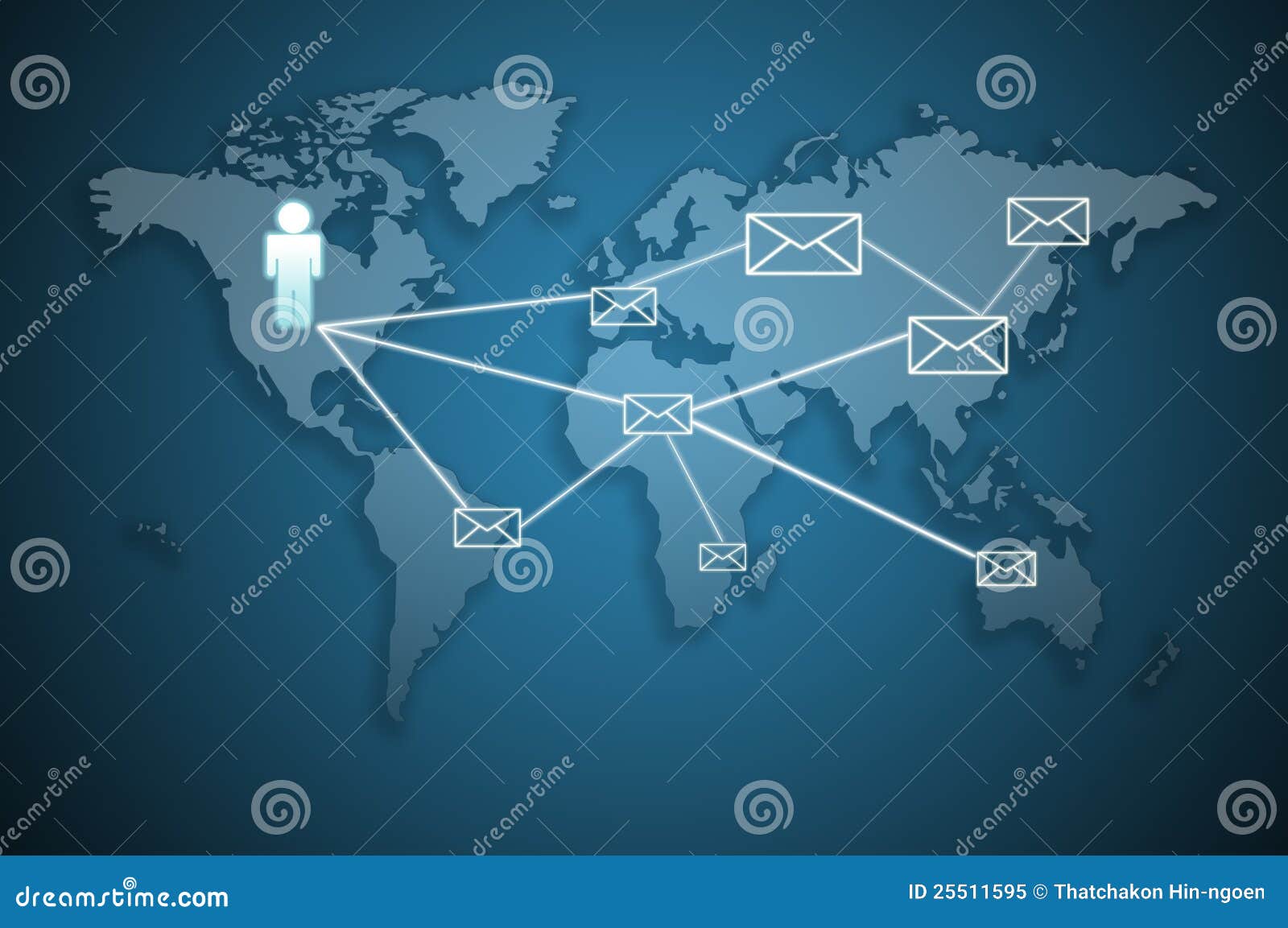 Send E-mail To the World for Communication Concept Stock Illustration ...