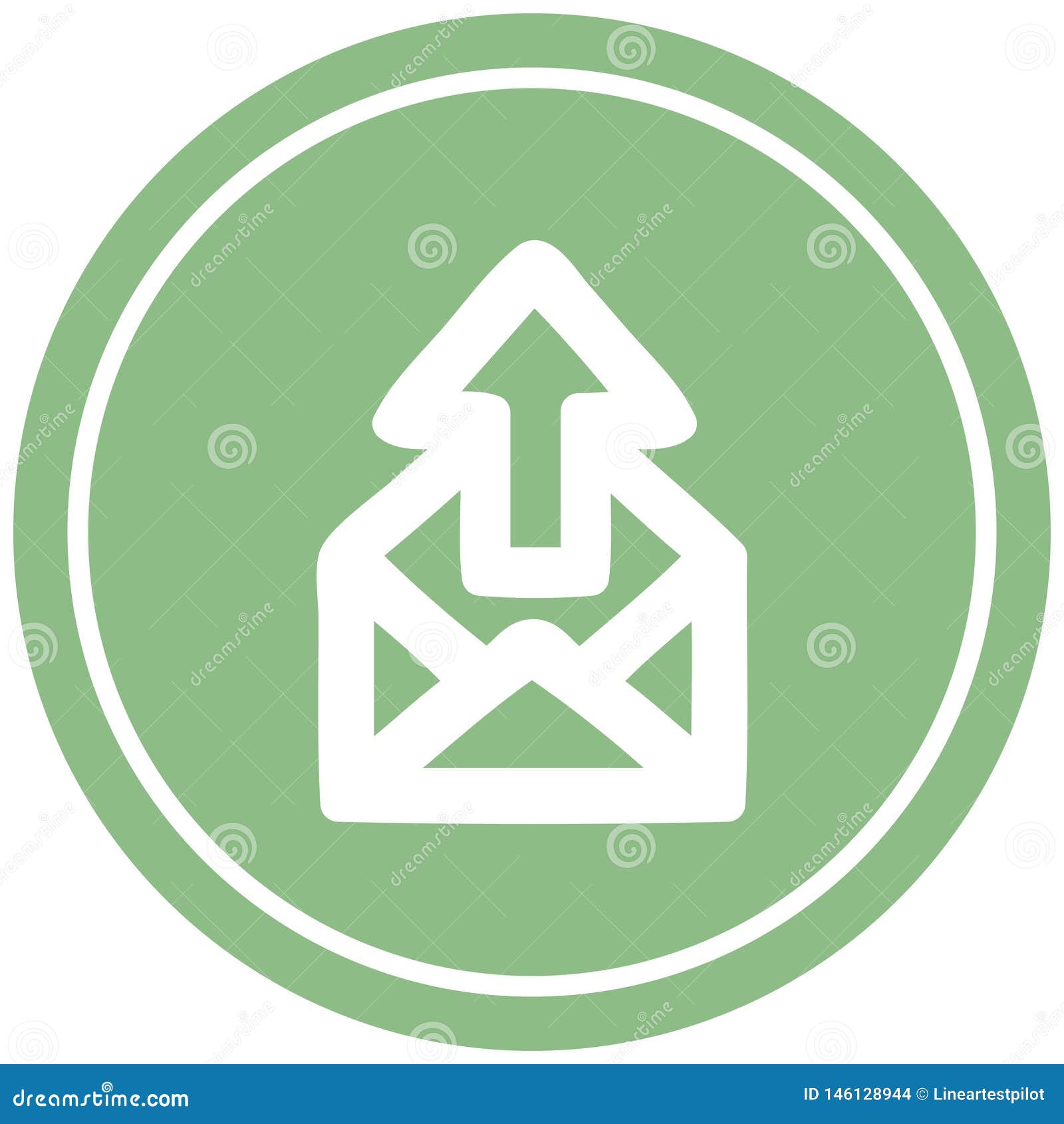 Send Email Circular Icon Symbol Stock Vector - Illustration of circular ...