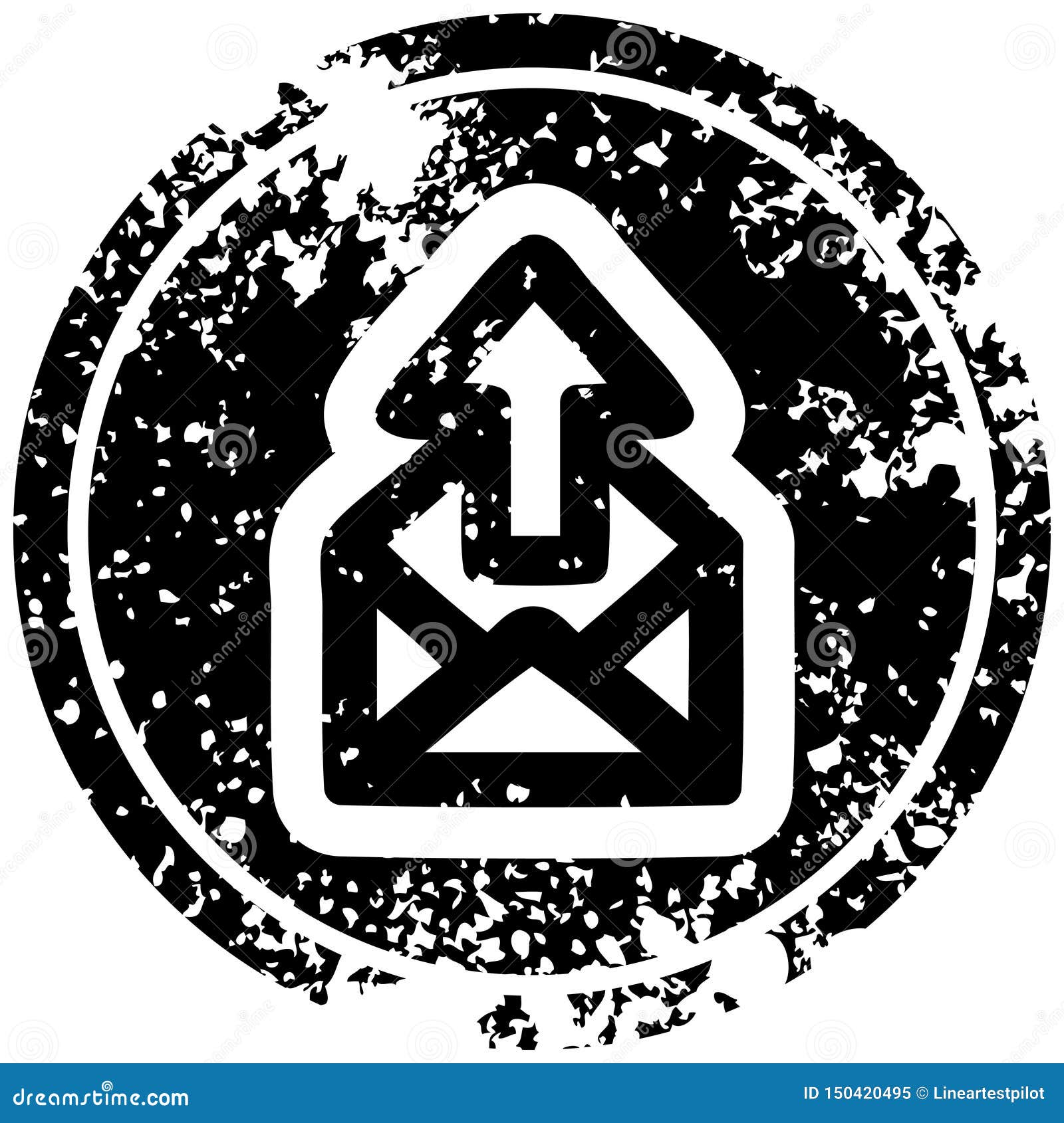 Send Email Distressed Icon Symbol Stock Vector - Illustration of send ...