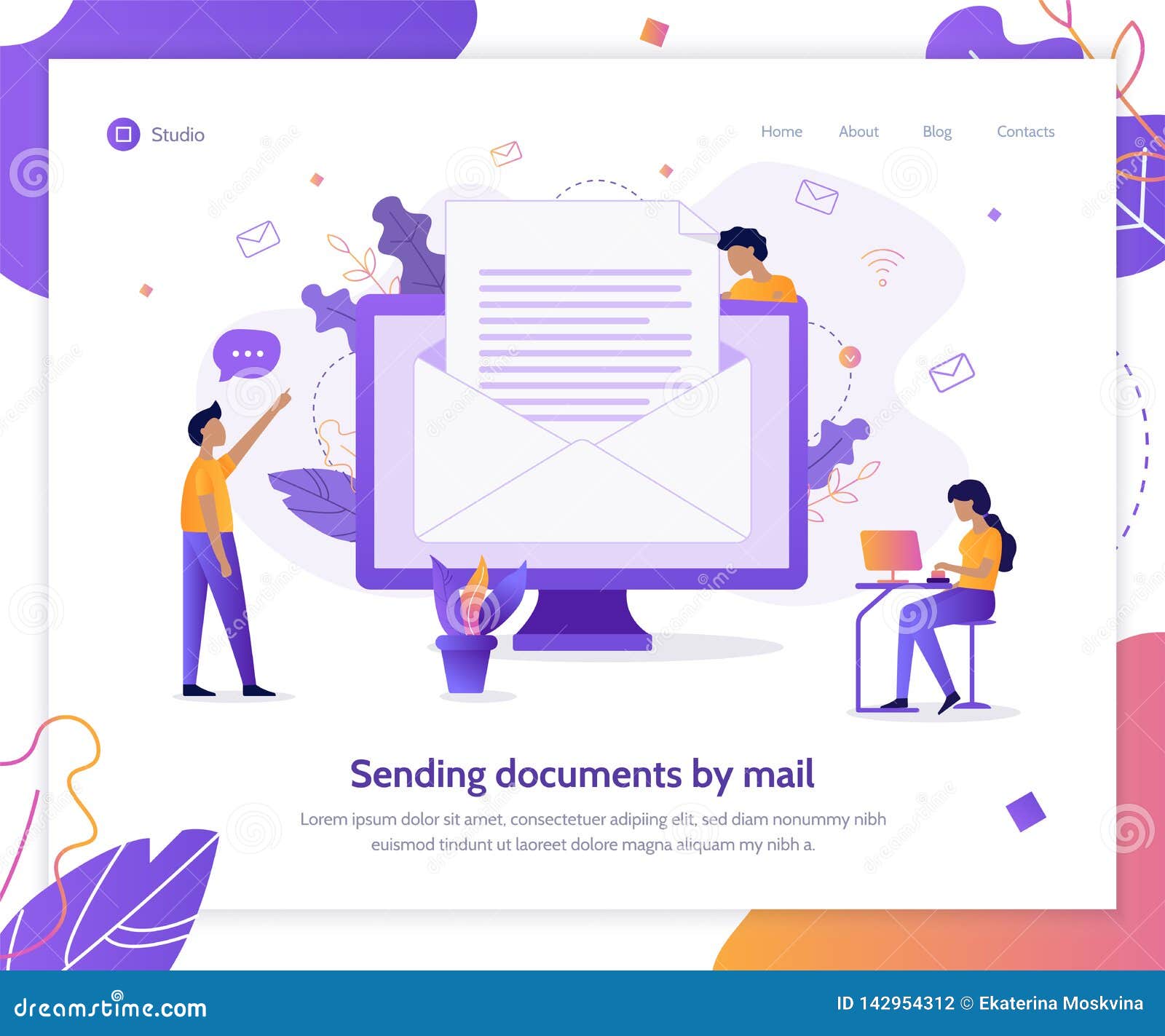 Send Email Flat Illustration Stock Vector - Illustration of alert ...