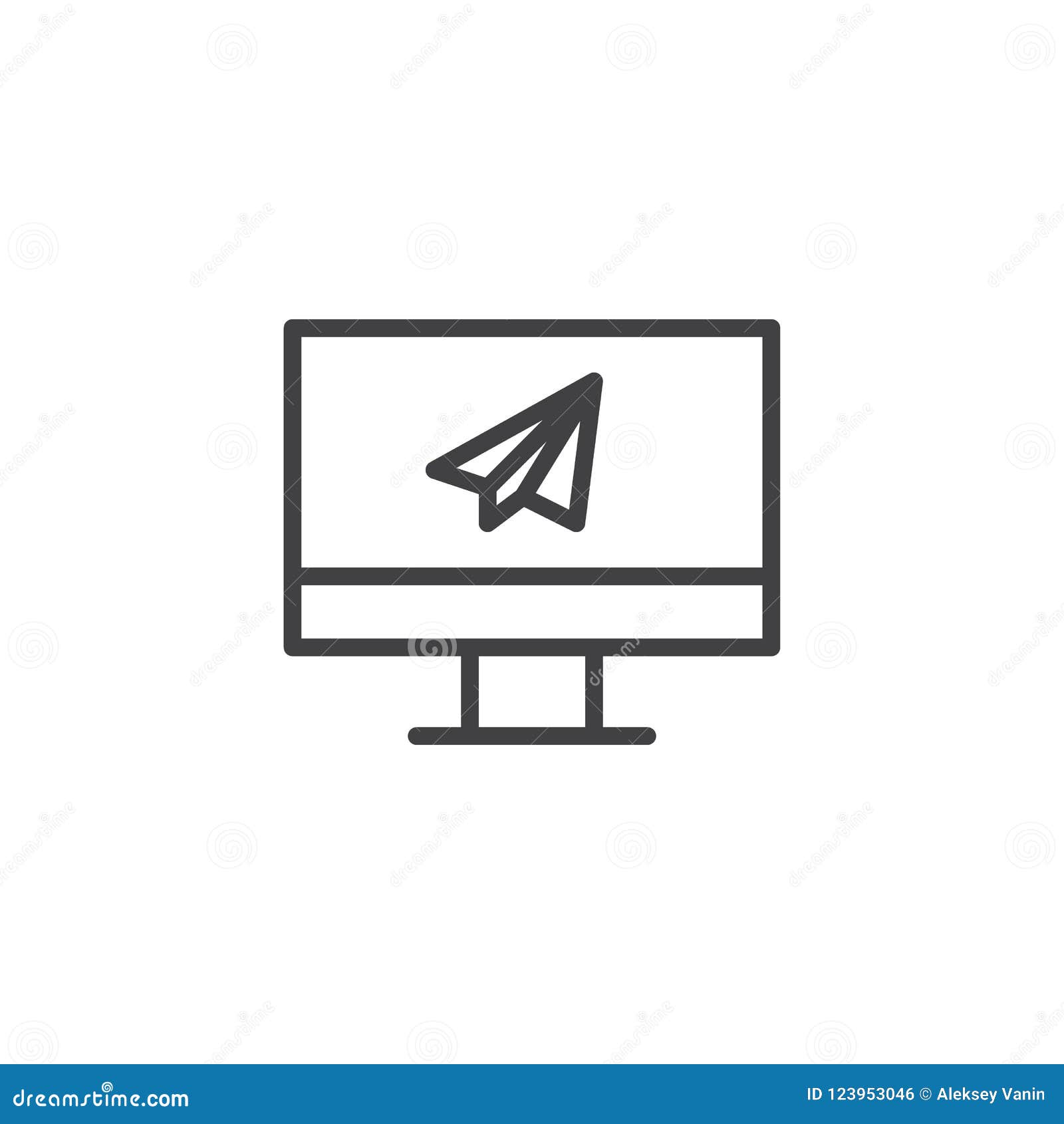 Send email outline icon stock vector. Illustration of information ...