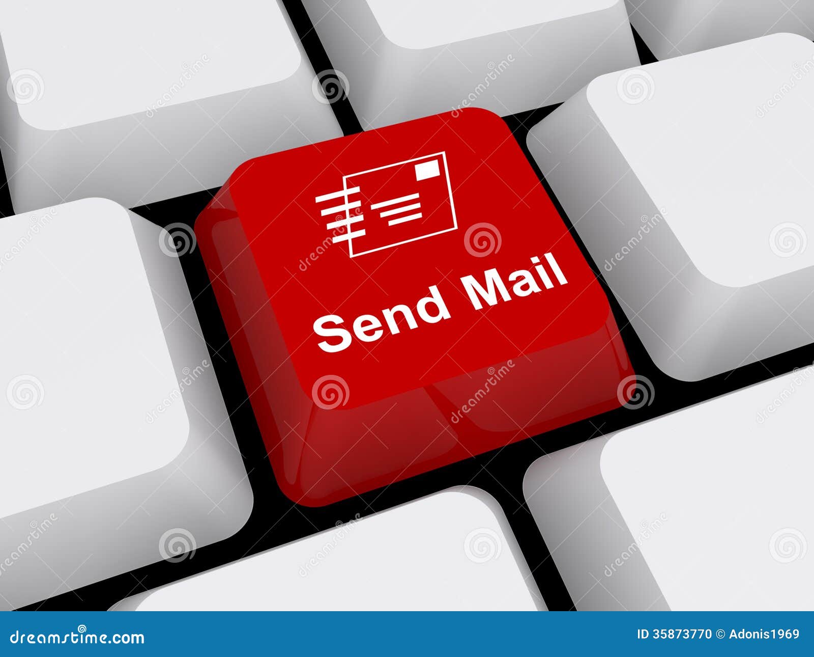 Send Mail Button on Keyboard Stock Illustration - Illustration of email ...