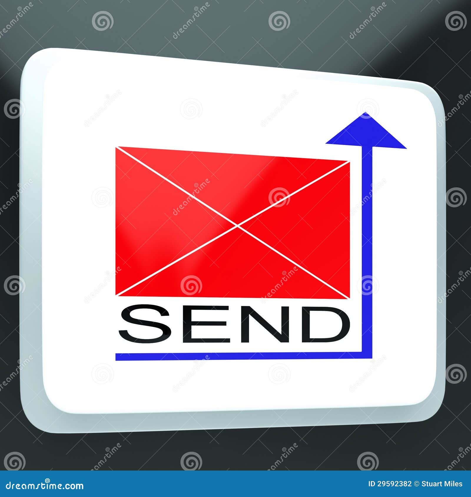 Send Mail Button Showing Online Correspondence Stock Illustration ...