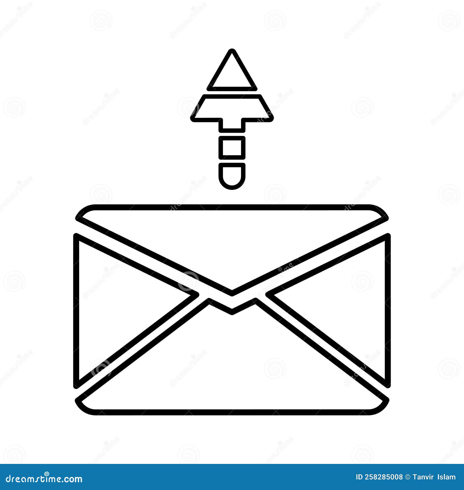 Send mail Icon stock vector. Illustration of sending - 258285008