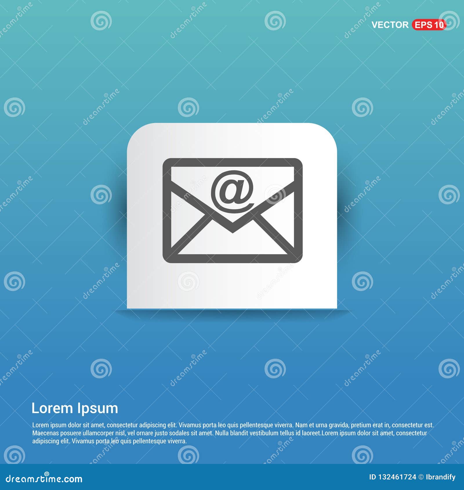 Send Mail Icon - Blue Sticker Button Stock Vector - Illustration of ...